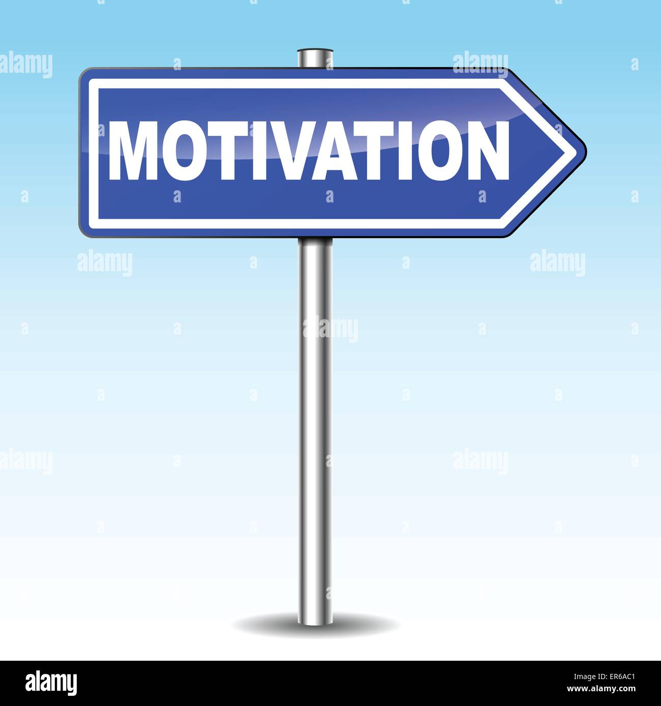 Vector illustration of blue motivation sign on sky background Stock ...