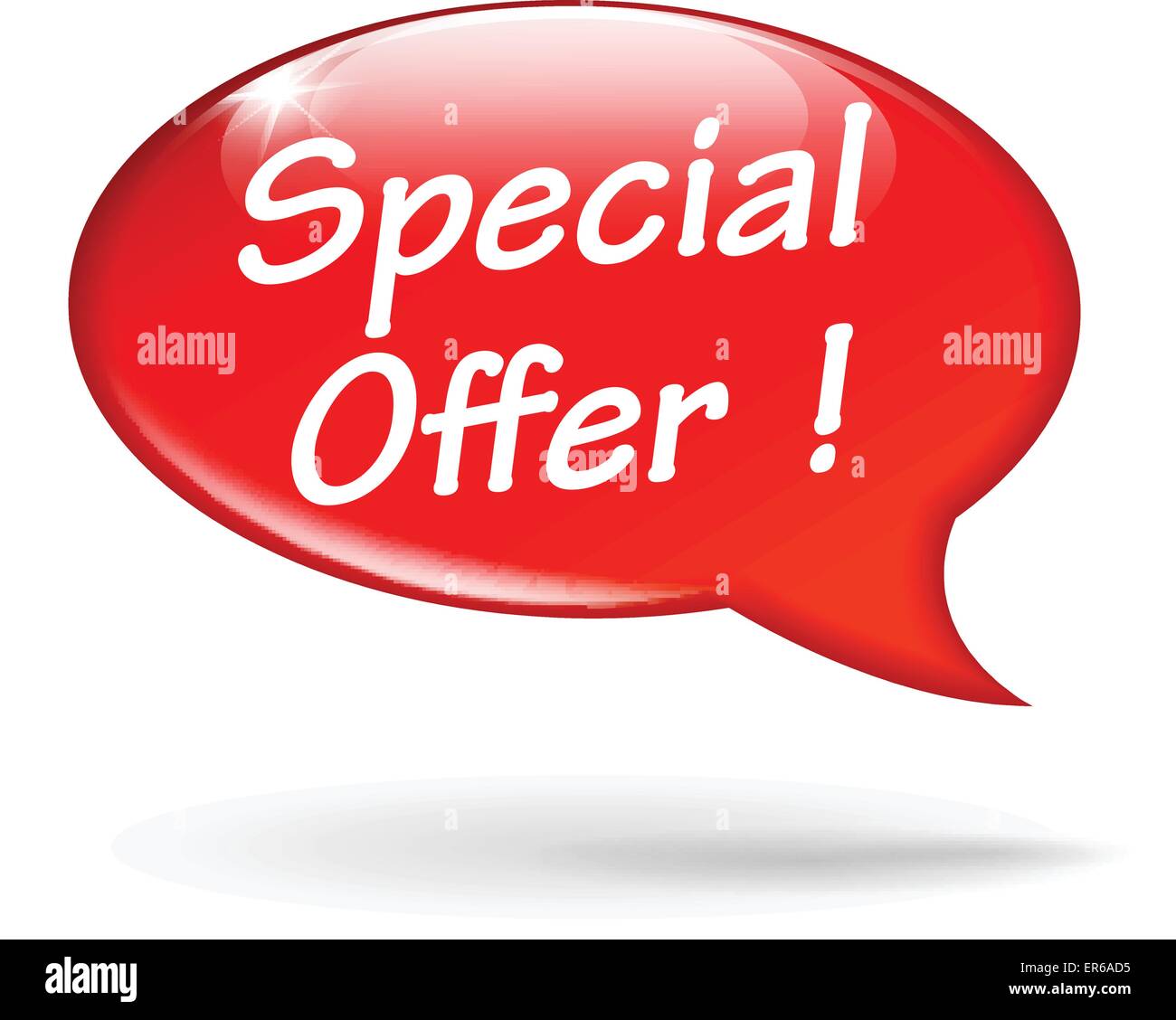 Vector illustration of special offer speech bubble on white background ...