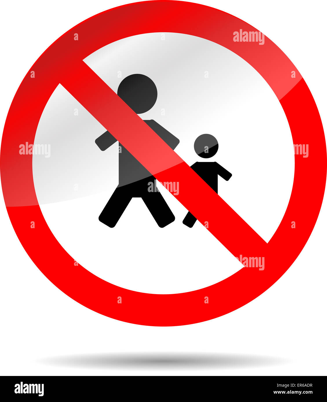 Sign no people and child. Forbidden and restrict, design illustration ...