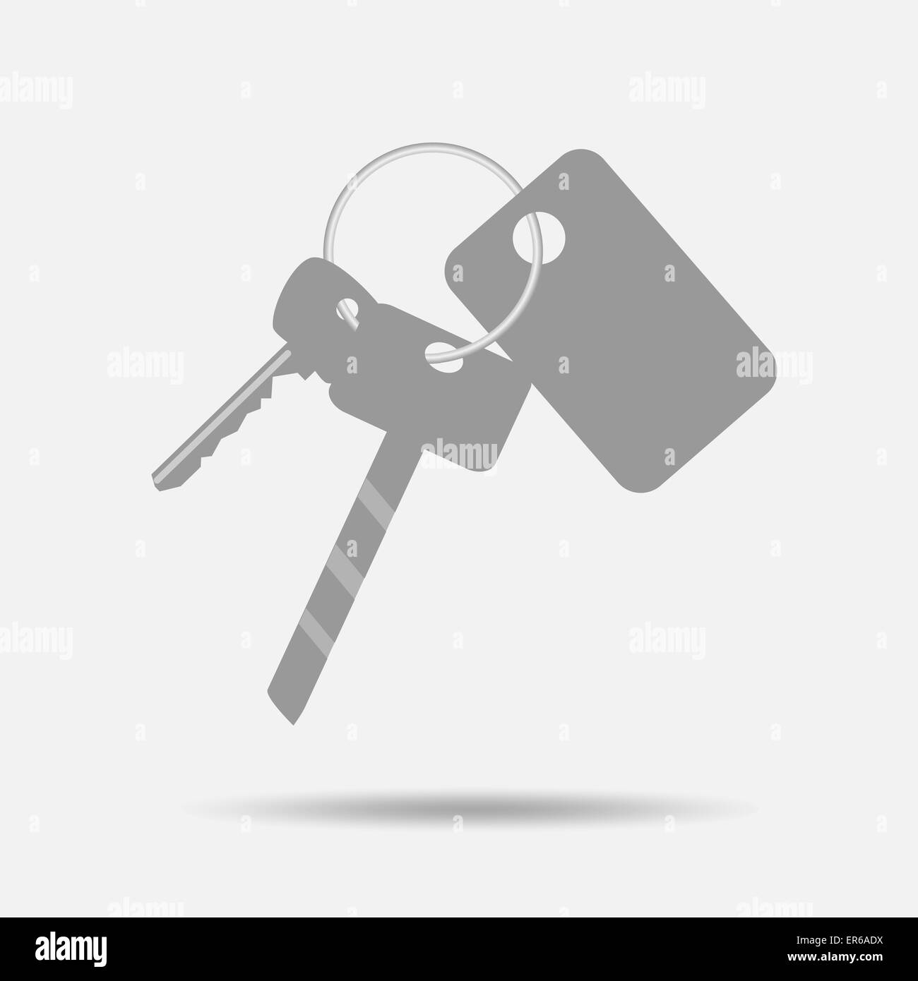 Bunch of keys with keychain. Key-ring and line, security and metal ...