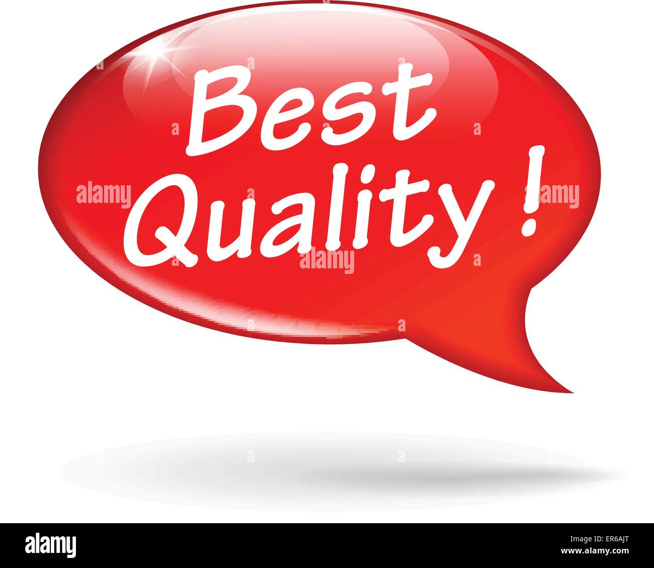 Vector illustration of quality red speech bubble on white background ...