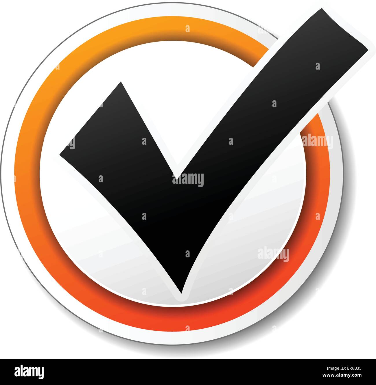 Vector illustration of orange and black check mark icon Stock Vector ...
