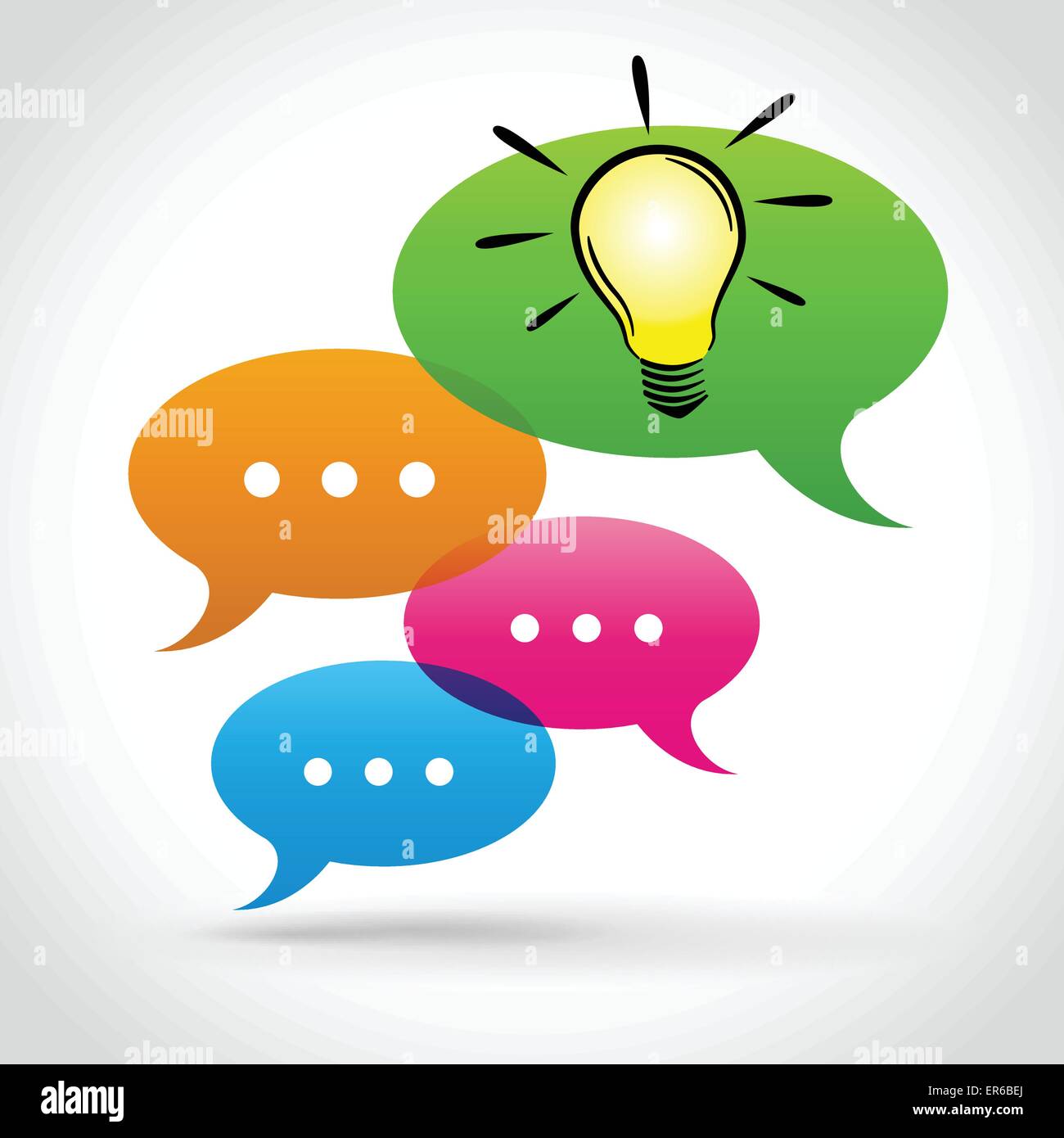 Vector illustration of idea bubble bulb drawing concept Stock Vector ...