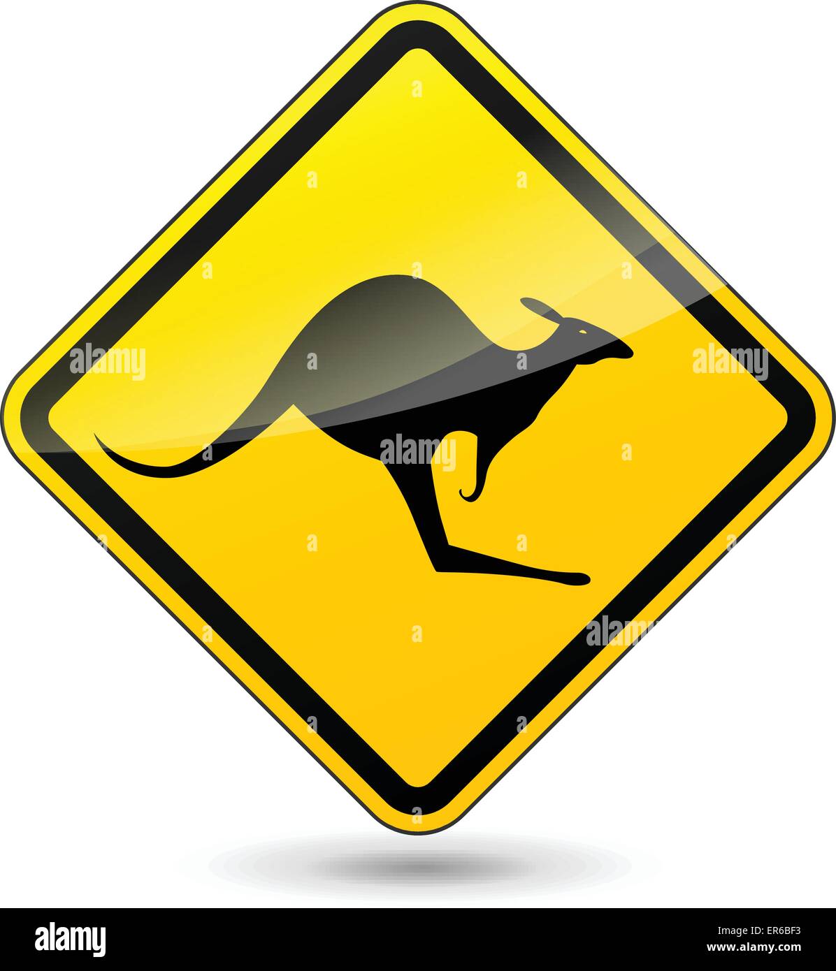 Kangaroo crossing road sign Stock Vector Images - Alamy