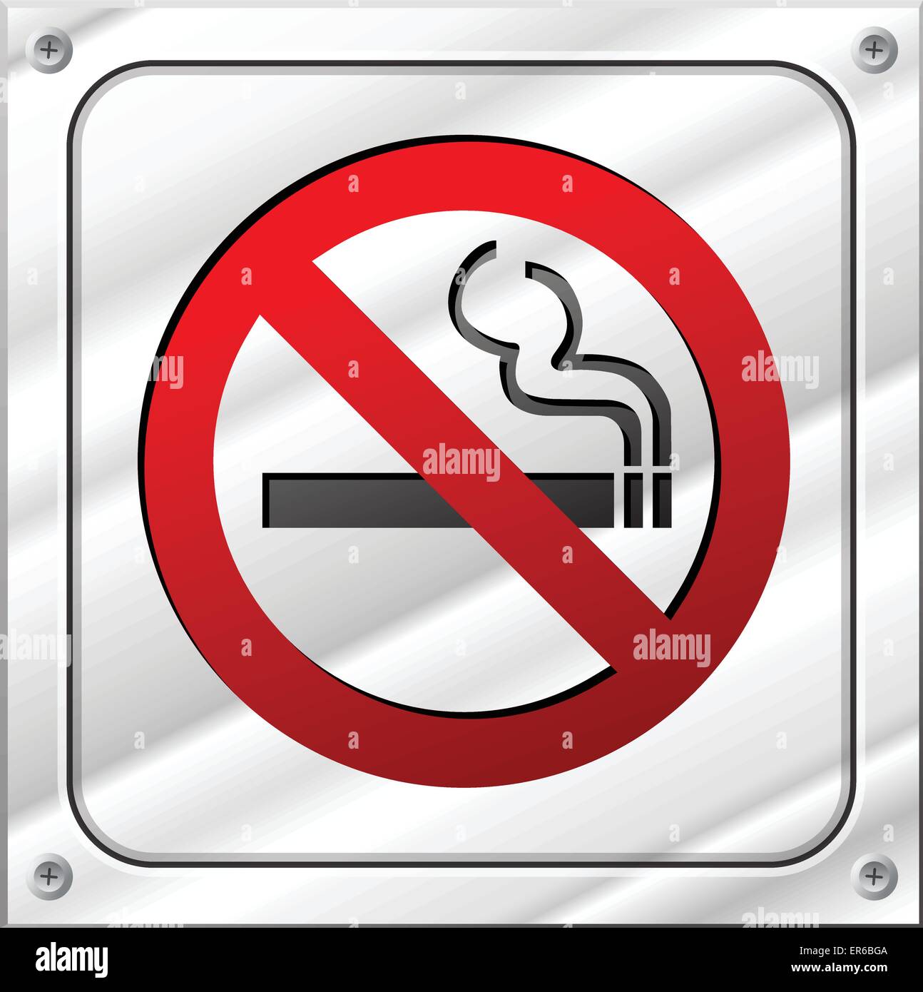 Vector illustration of metal no smoking sign concept Stock Vector Image ...