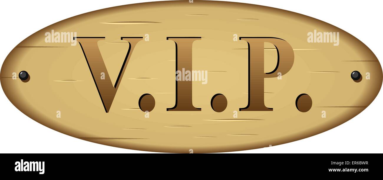 Vector illustration of vip wood sign on white background Stock Vector ...