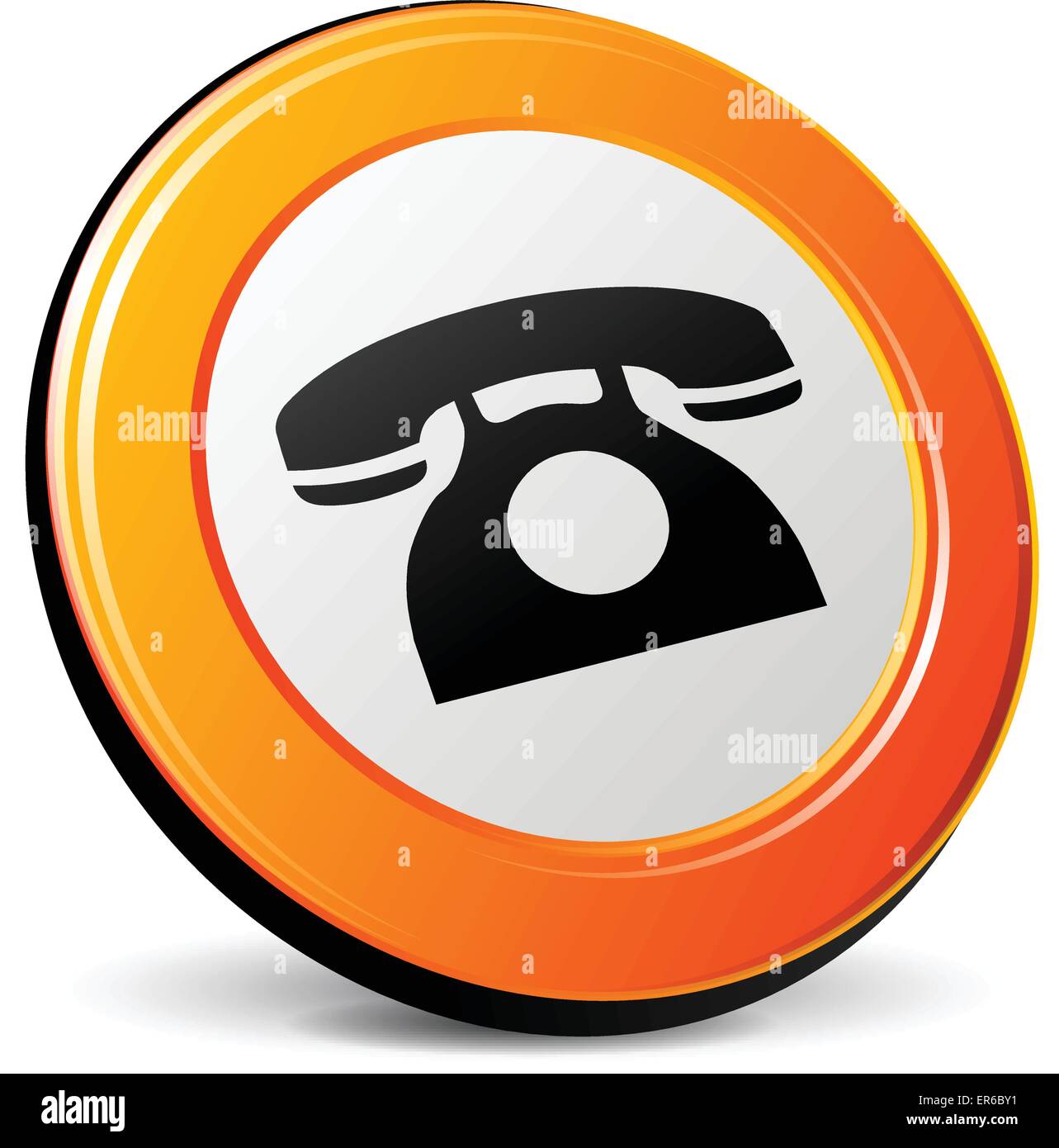 Vector illustration of wired phone icon on white background Stock ...