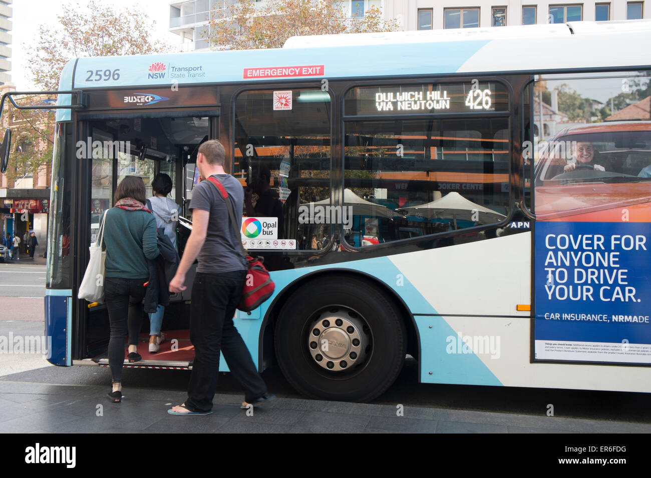 Sydney bus at a stop in Broadway near central railway station,sydney ...