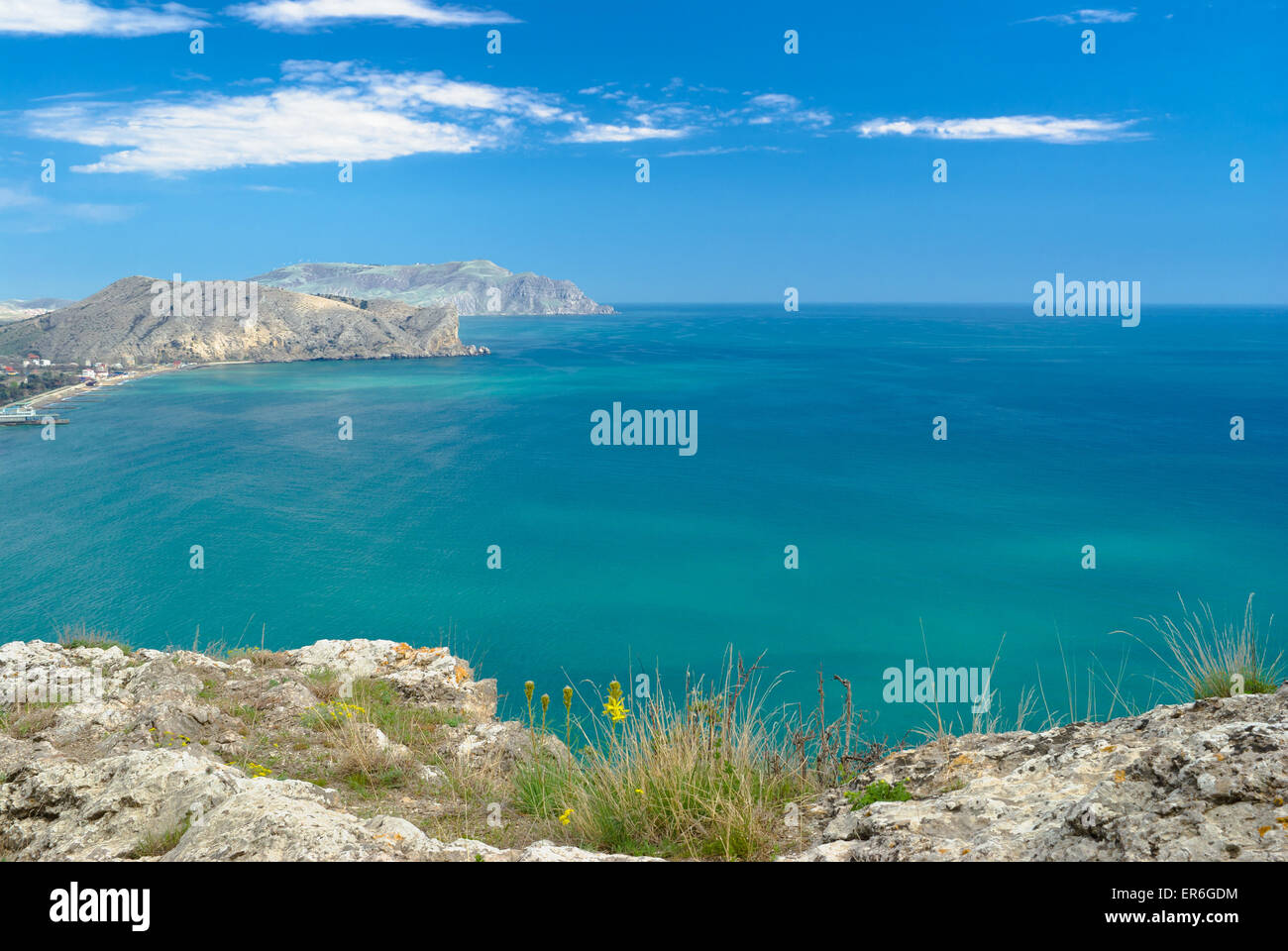 Beautiful Black Sea near Sudak town in Crimea, Ukraine Stock Photo - Alamy