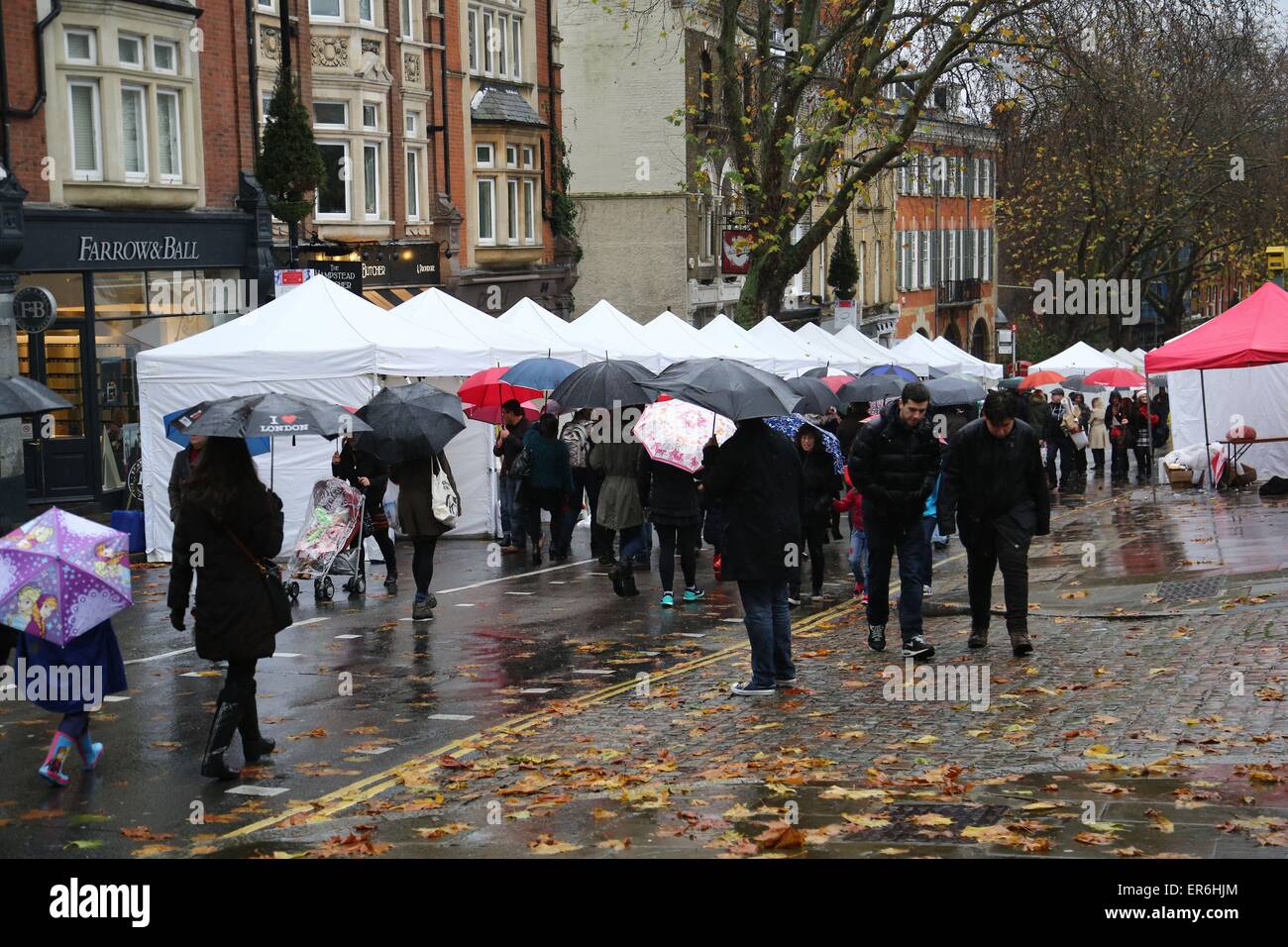 Wet weather photos from North West London Featuring: A very wet and ...