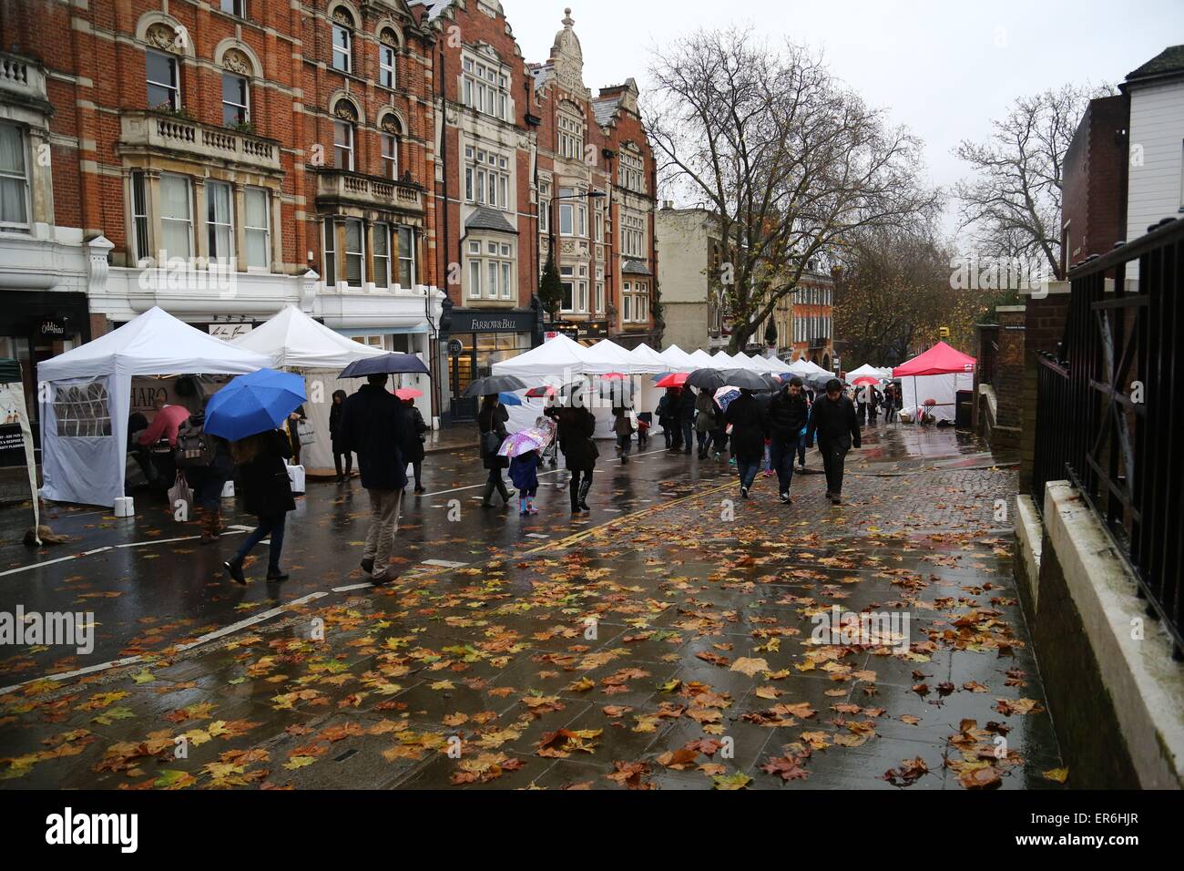 Wet weather photos from North West London Featuring: A very wet and ...