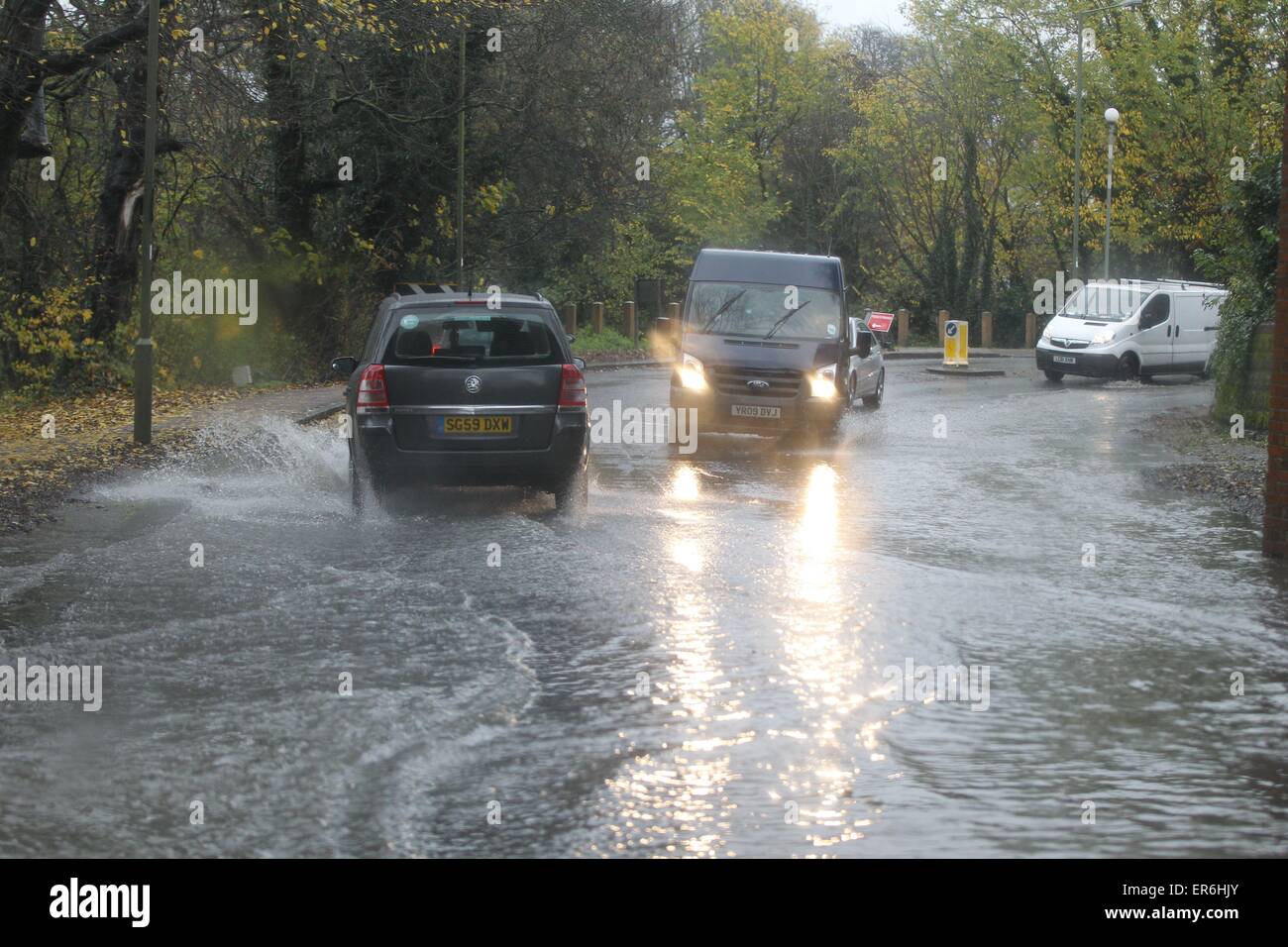 Wet weather photos from North West London Featuring: Flooded roads in ...