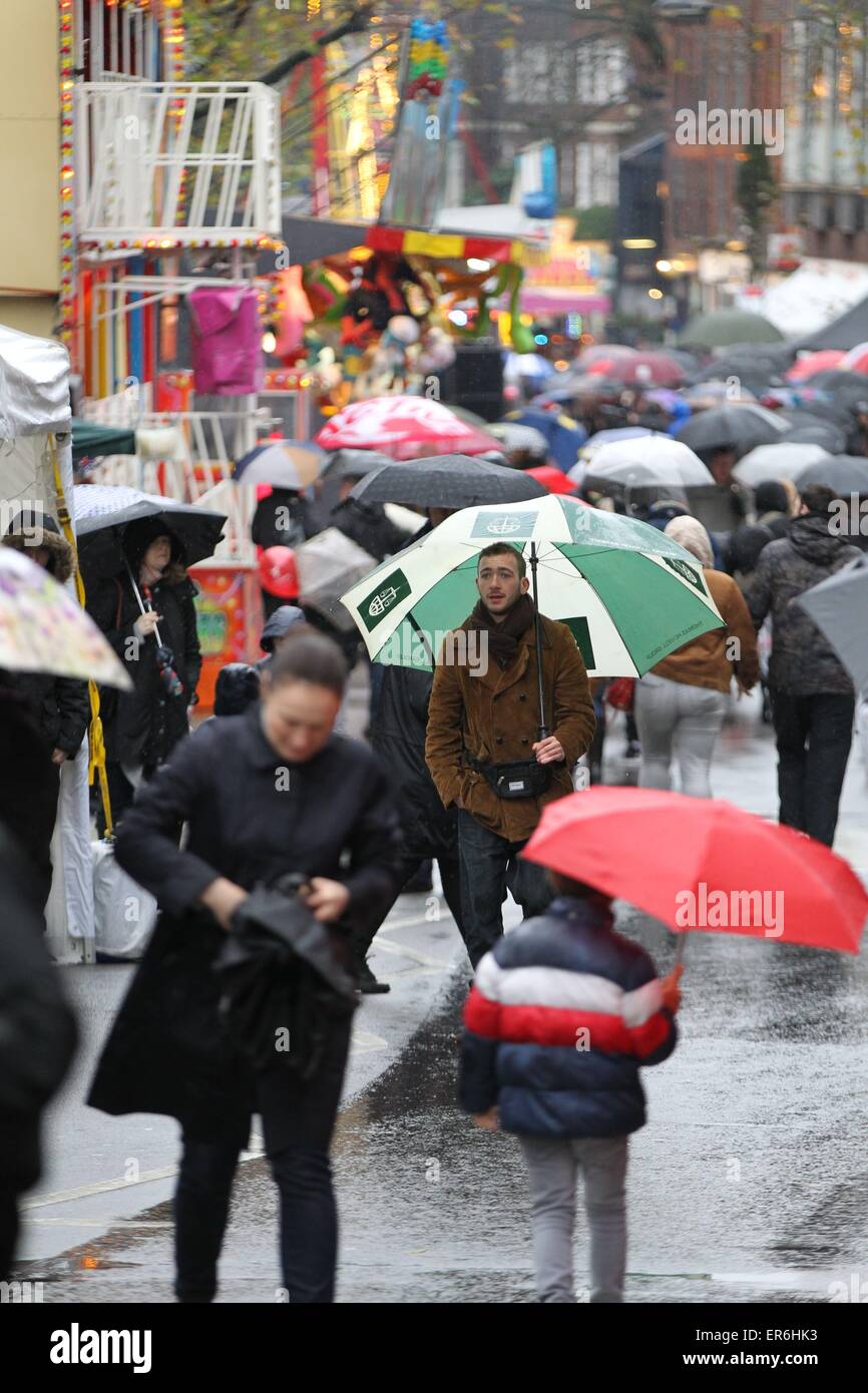 Wet weather photos from North West London Featuring: A very wet and ...