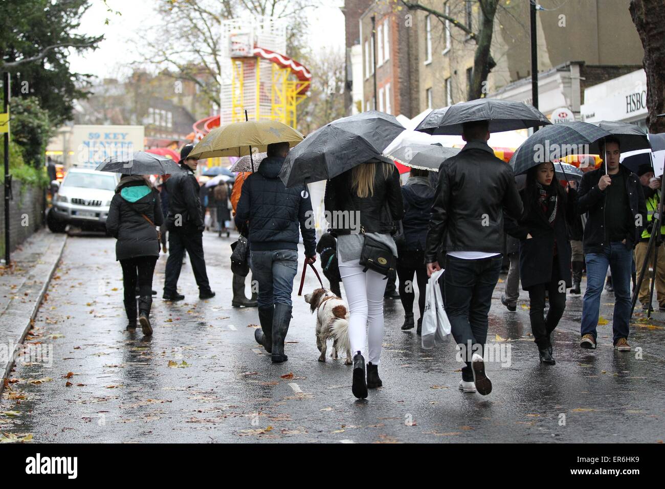 Wet weather photos from North West London Featuring: A very wet and ...