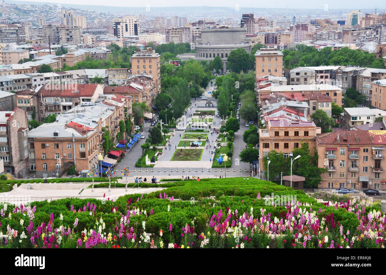 View of Yerevan center from the top of Cascade Building, Yerevan ...