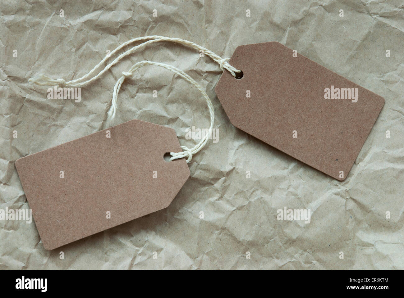 Two Beige Labels With Copy Space Paper Background Stock Photo - Alamy