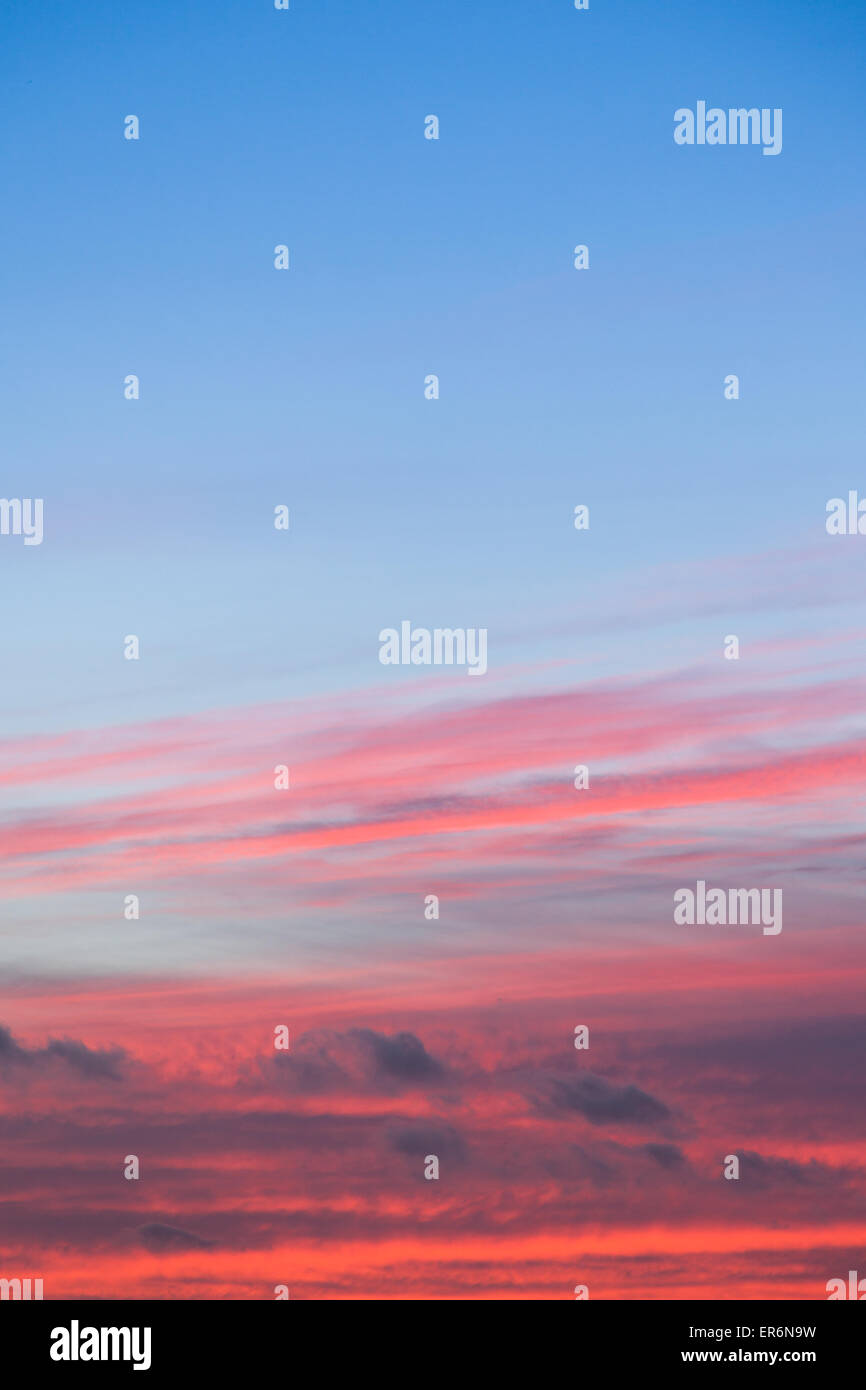Colorful red and blue sunset sky Stock Photo - Alamy