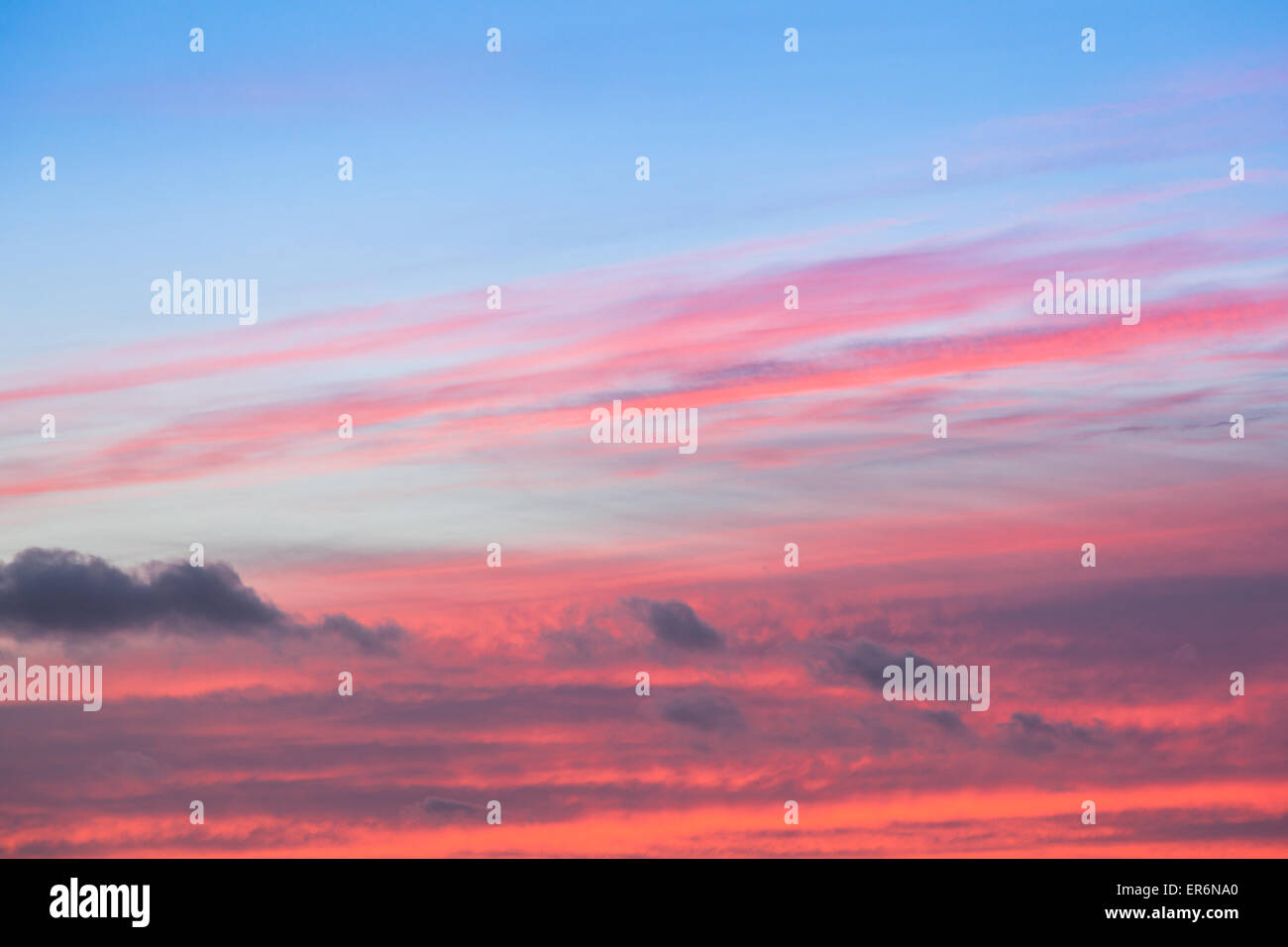 Colorful red and blue sunset sky Stock Photo - Alamy