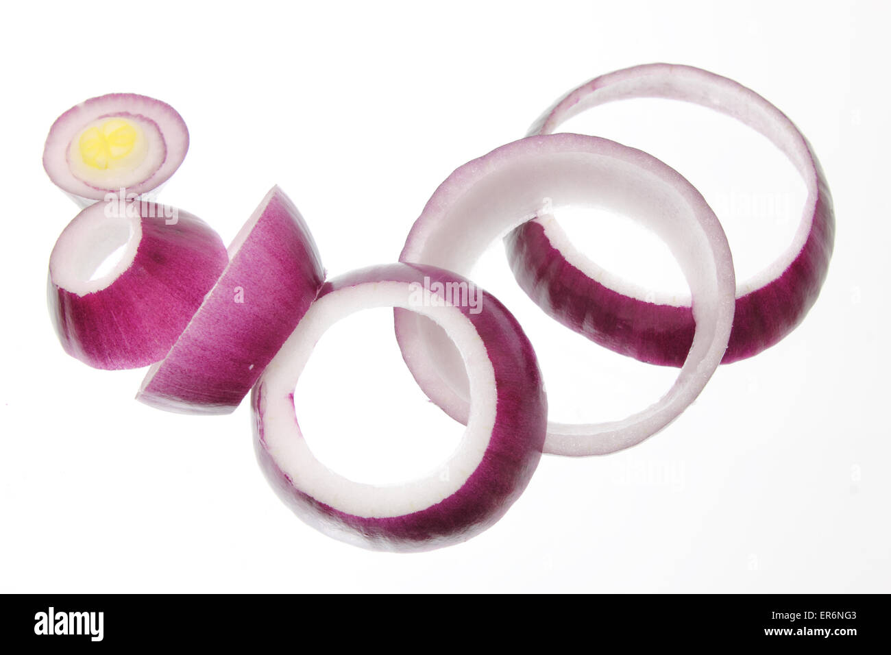 Red Onion Rings Stock Photo - Alamy