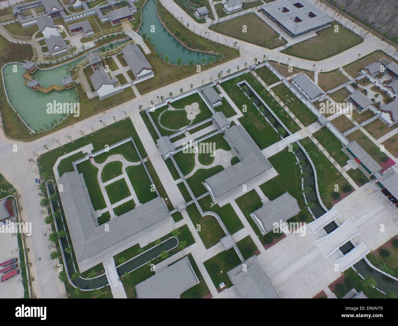 Dongyang, China. 28th May, 2015. An aerial view of the newly-built "Old ...