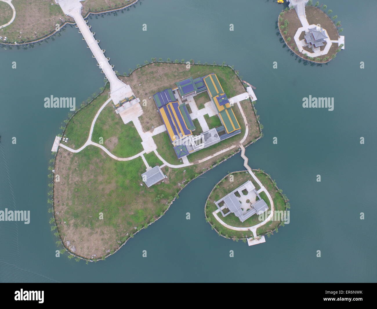 Dongyang, China. 28th May, 2015. An aerial view of the newly-built "Old ...