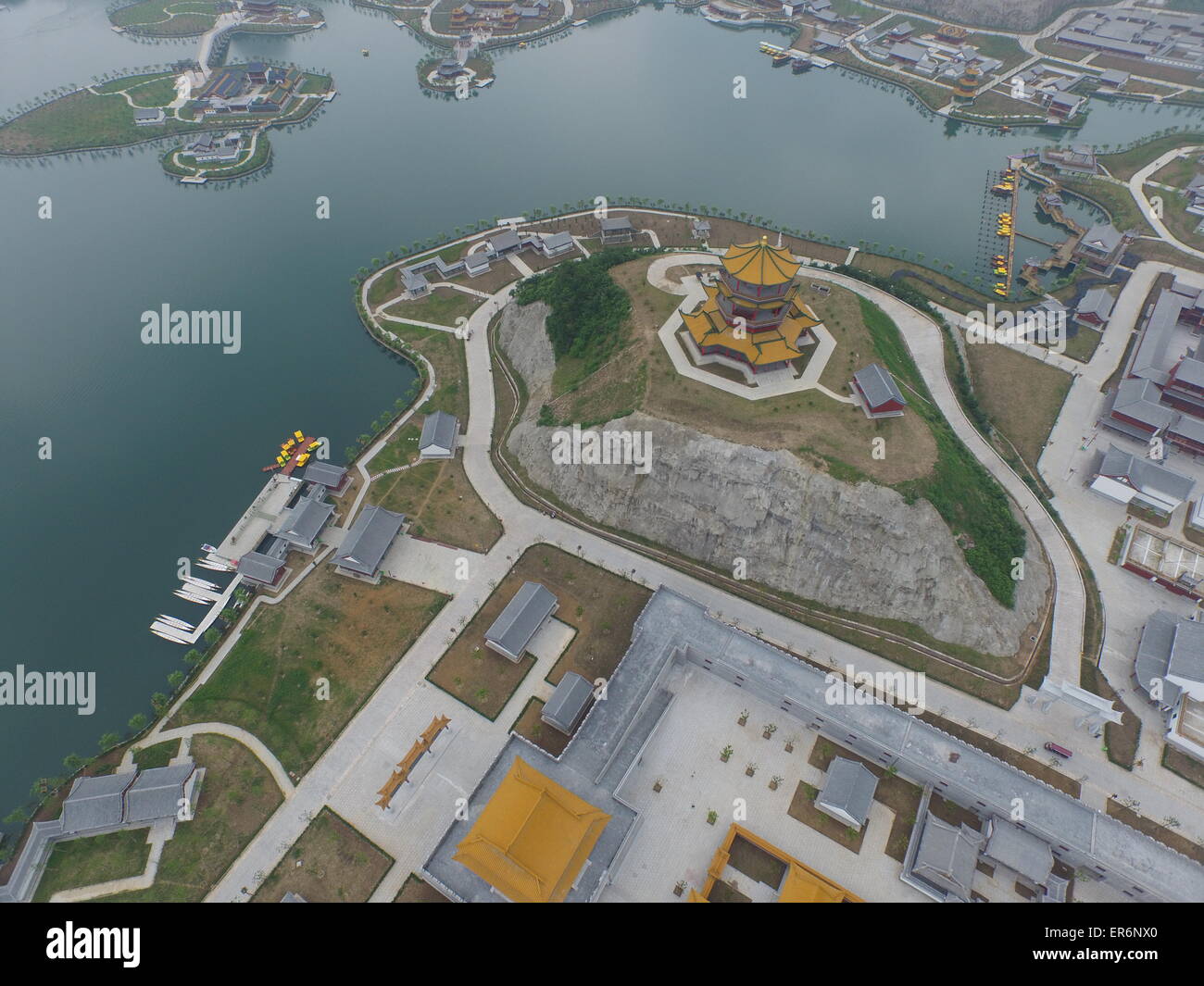 Dongyang, China. 28th May, 2015. An aerial view of the newly-built "Old ...