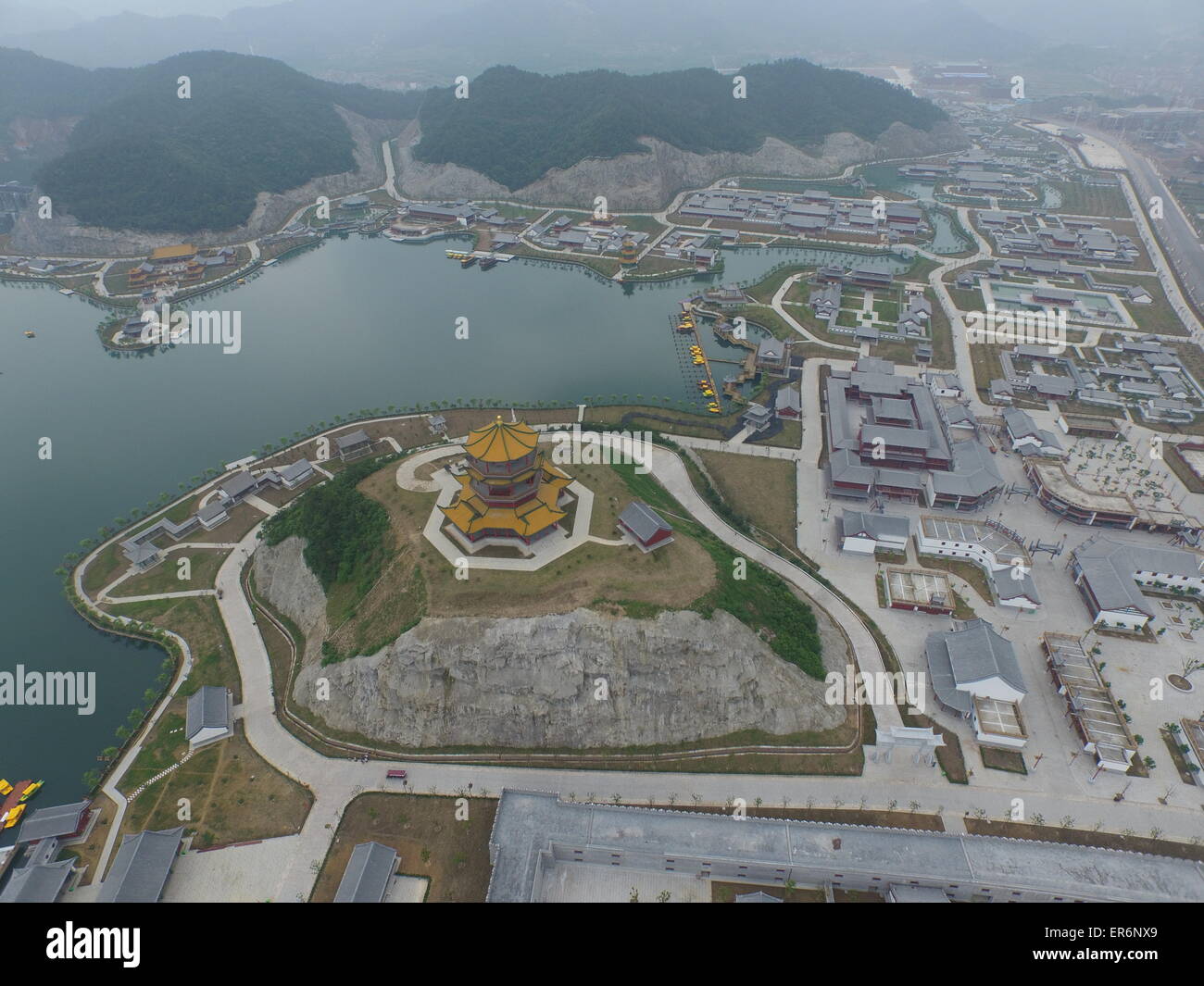 Dongyang, China. 28th May, 2015. An aerial view of the newly-built "Old ...
