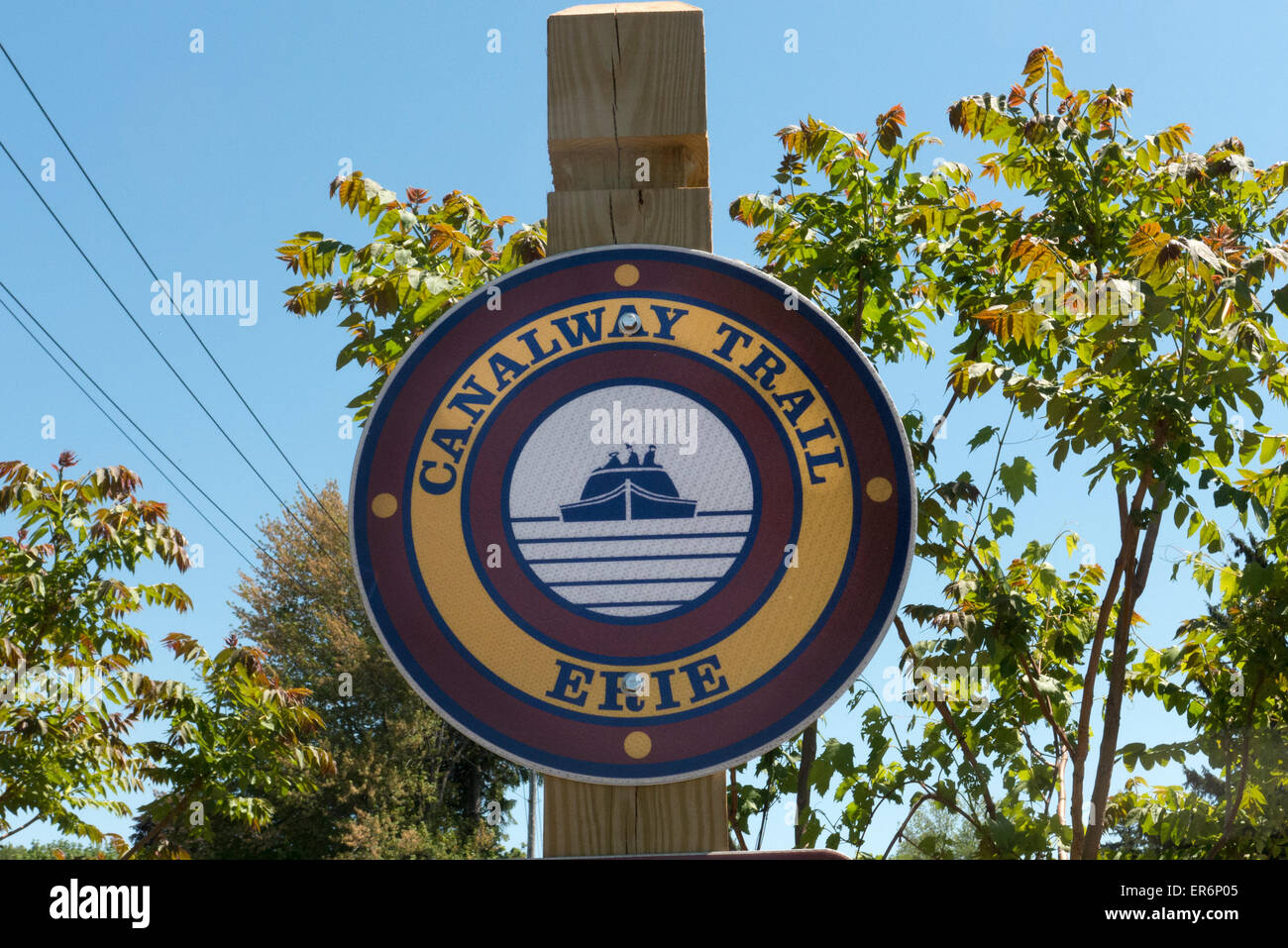Sign, Erie Canal Trail, Fairport NY USA Stock Photo - Alamy