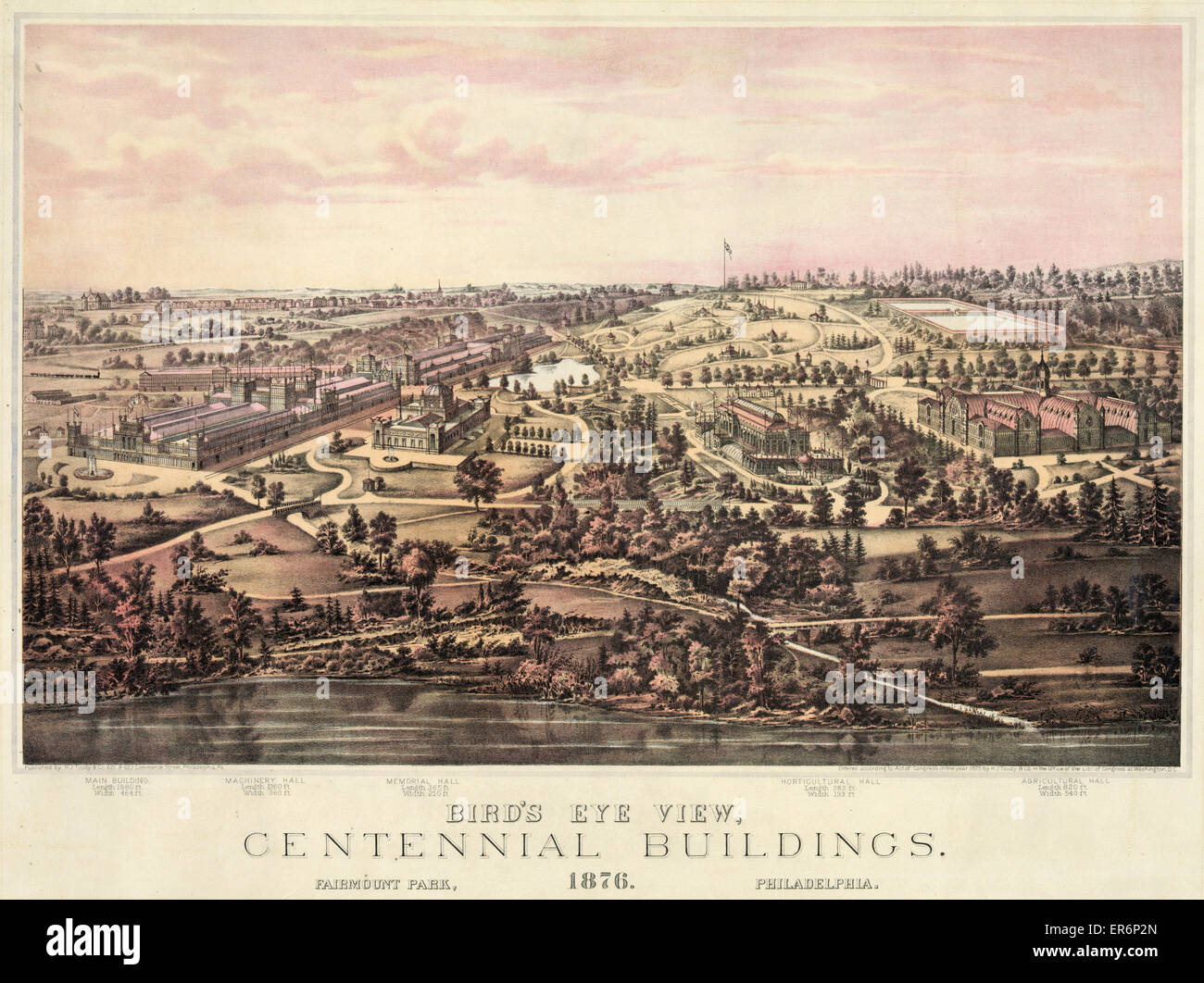 Centennial Buildings, Fairmount Park, Philadelphia Stock Photo - Alamy