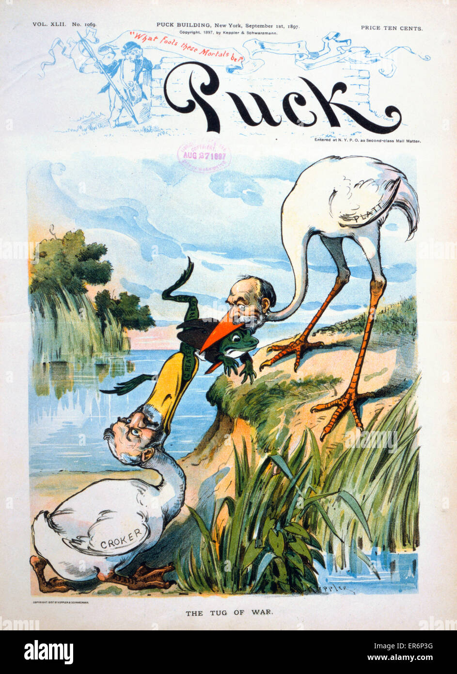 Tug of war between Richard Boss Croker and Thomas Collier Pl Stock ...