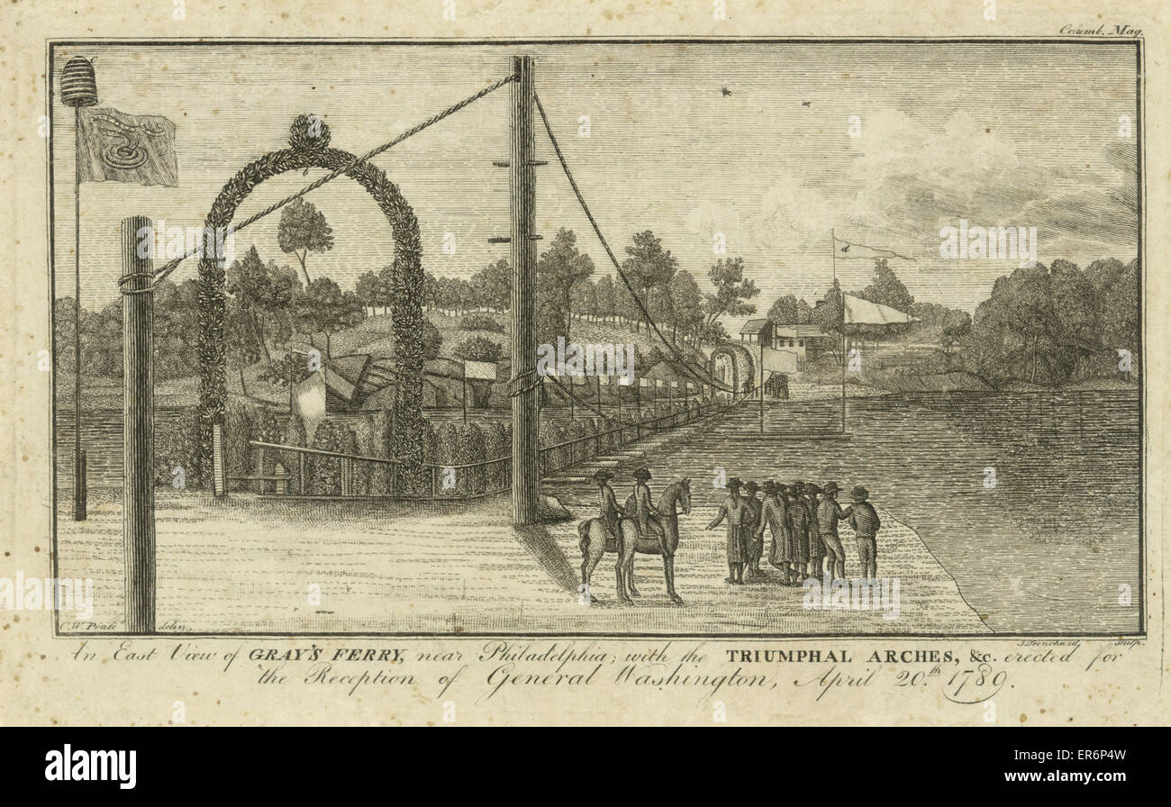 An east view of Gray's Ferry, near Philadelphia - with the t Stock ...