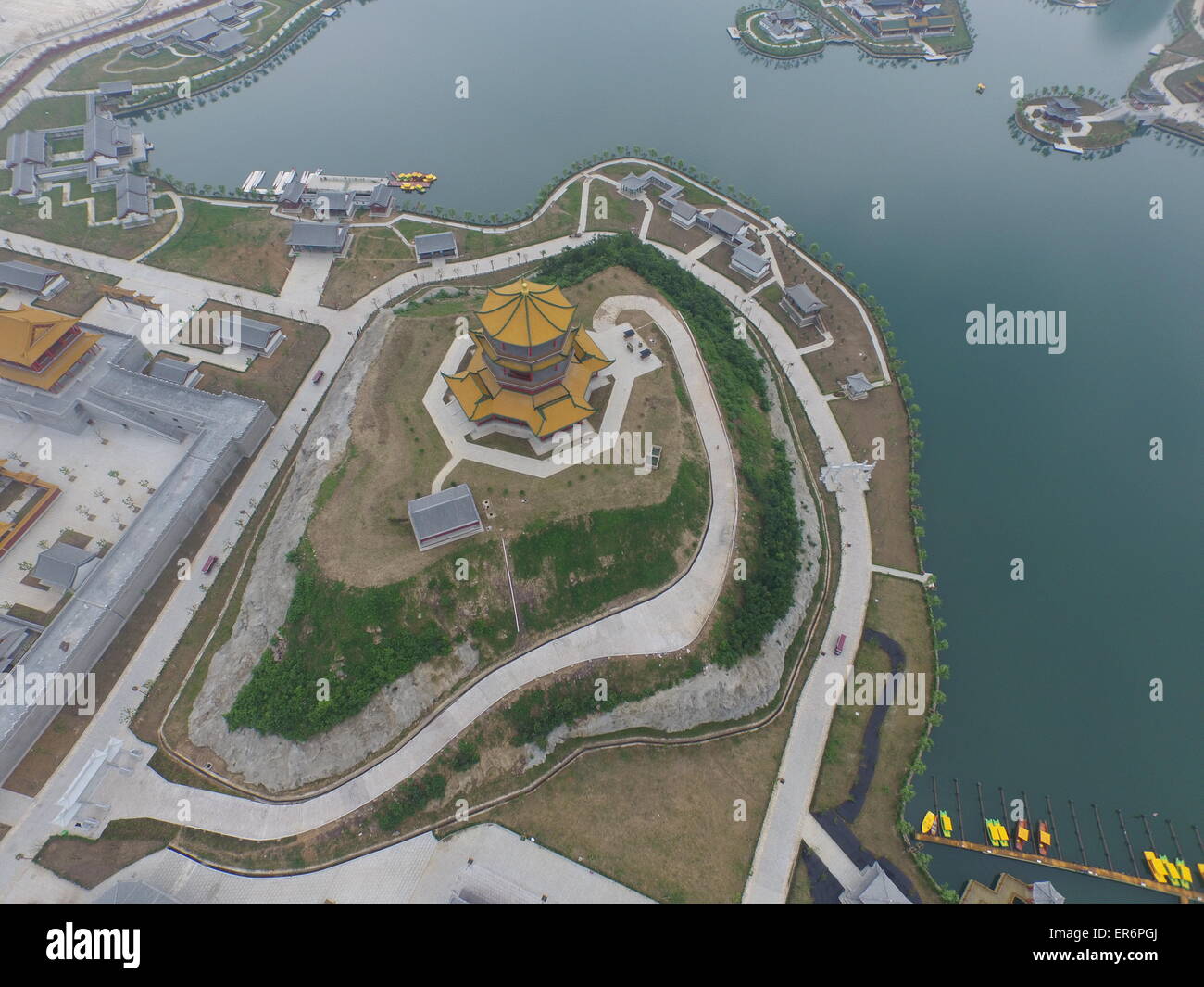 Dongyang, China. 28th May, 2015. An aerial view of the newly-built "Old ...