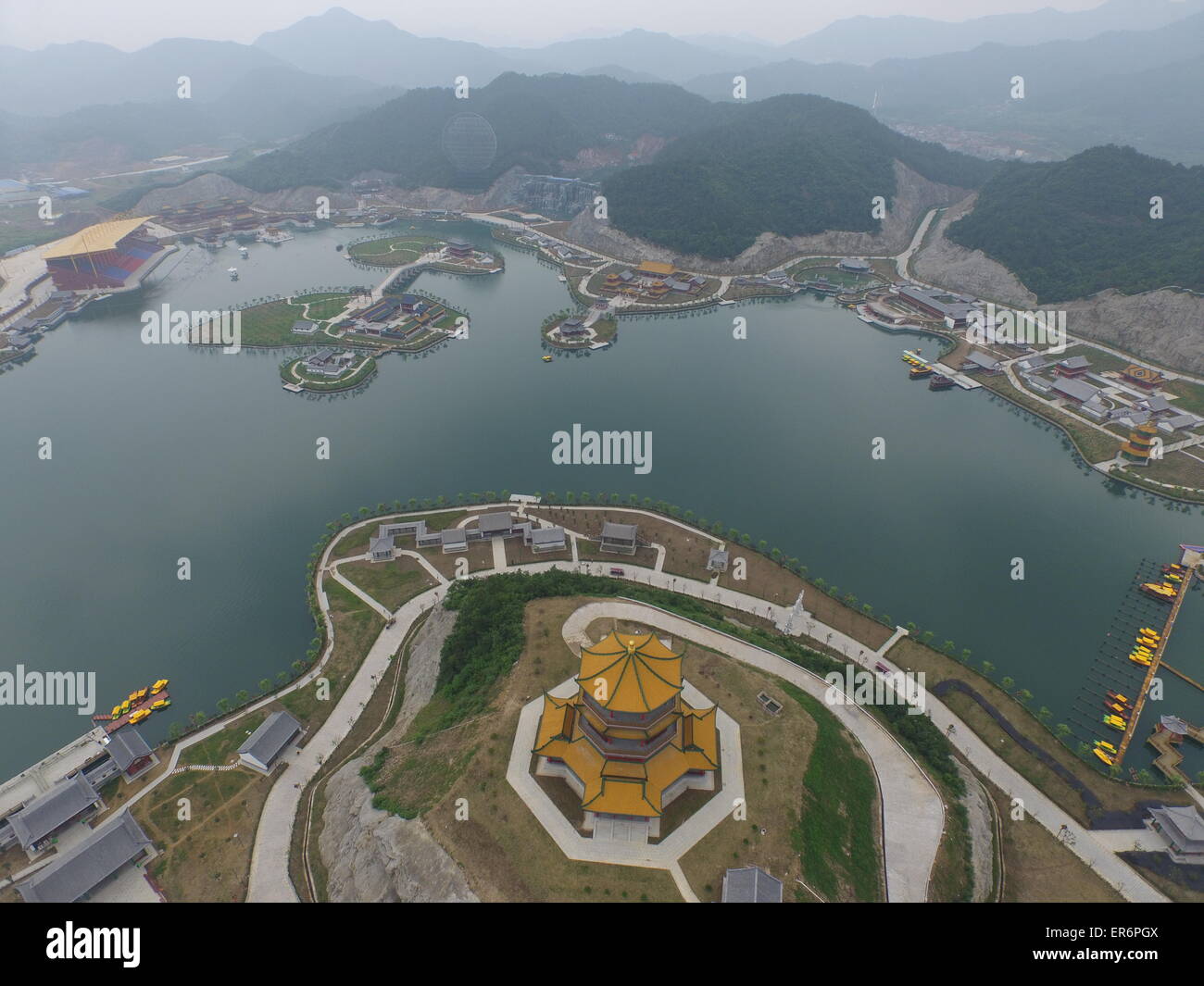 Dongyang, China. 28th May, 2015. An aerial view of the newly-built "Old ...