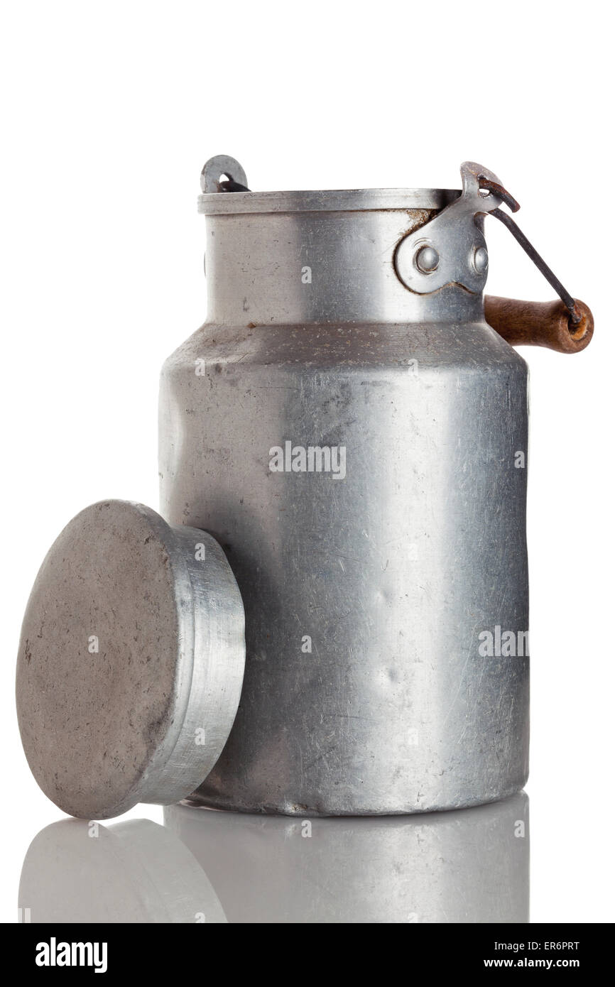 vintage milk churn isolated on white background Stock Photo - Alamy