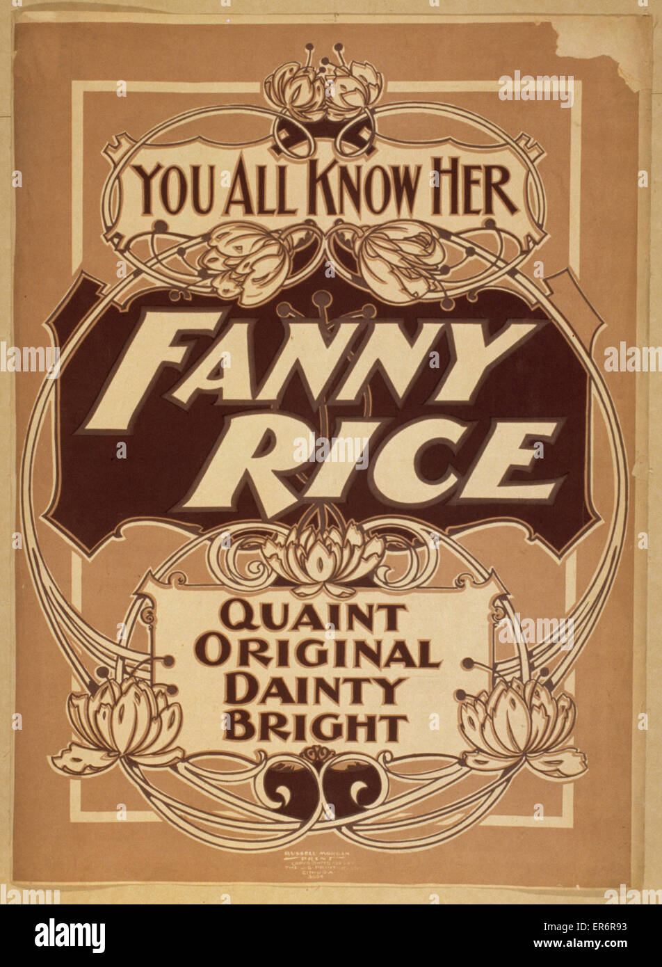 You all know her, Fanny Rice quaint, original, dainty, brigh Stock Photo - Alamy