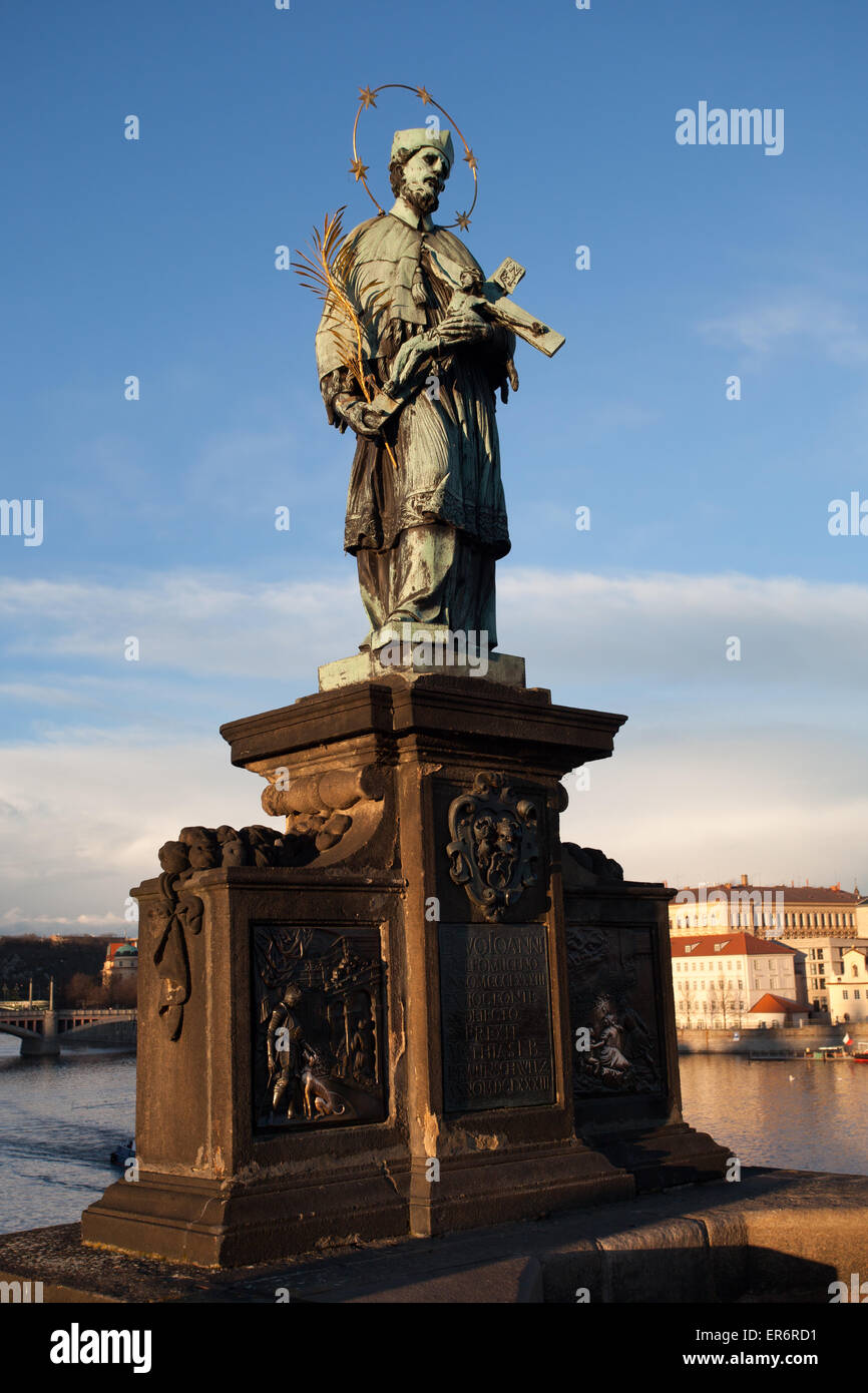 Prague: The Statue of John of Nepomuk Stock Photo - Alamy