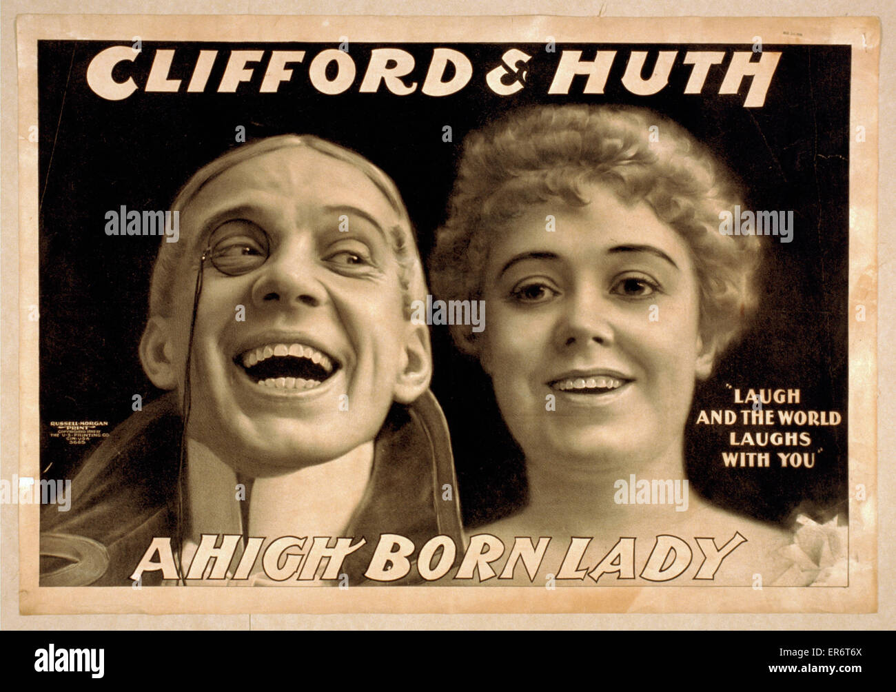 Clifford & Huth, A high born lady Laugh and the world laughs Stock ...