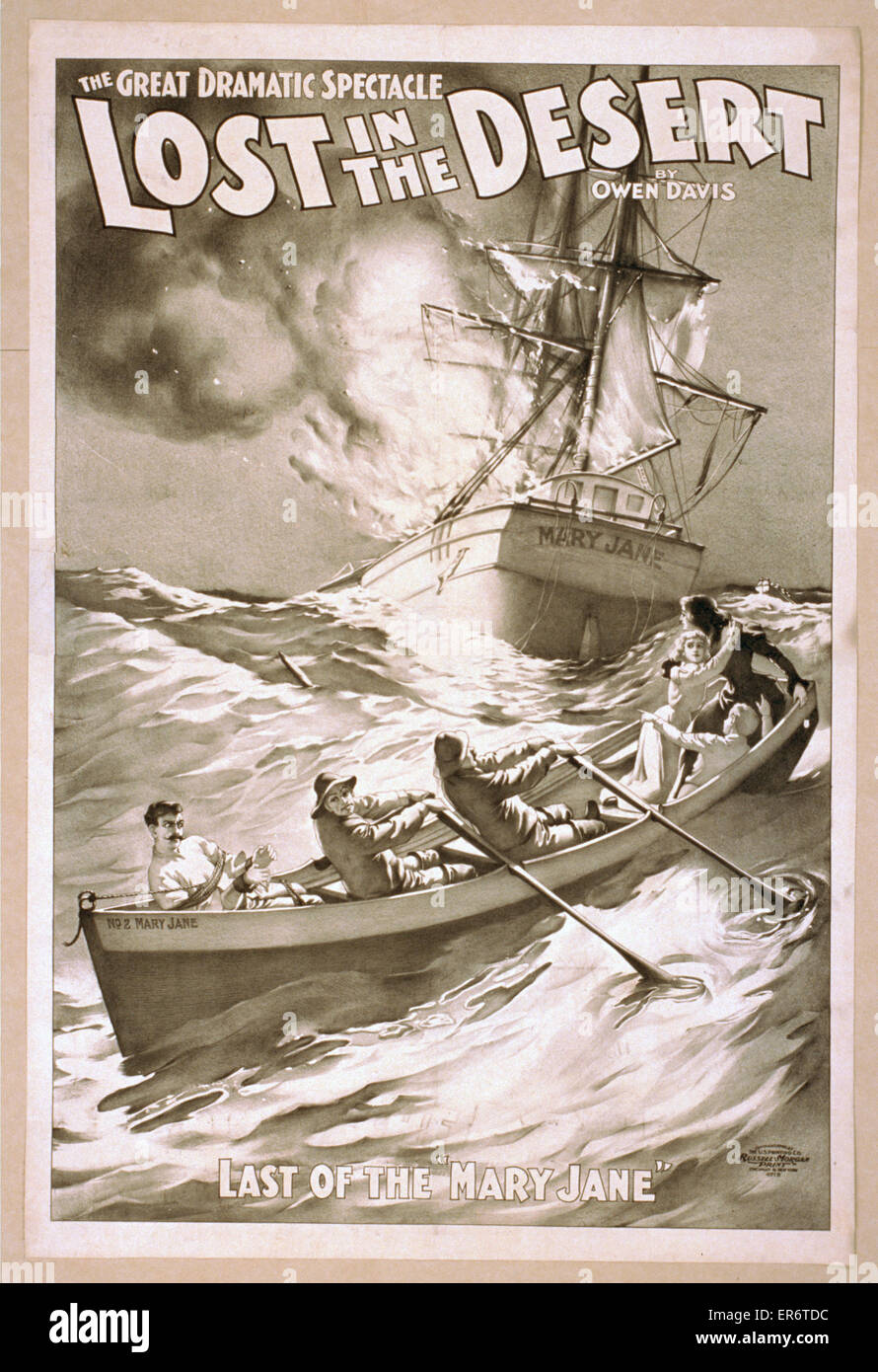 Lost in the desert the great dramatic spectacle : written by Stock ...