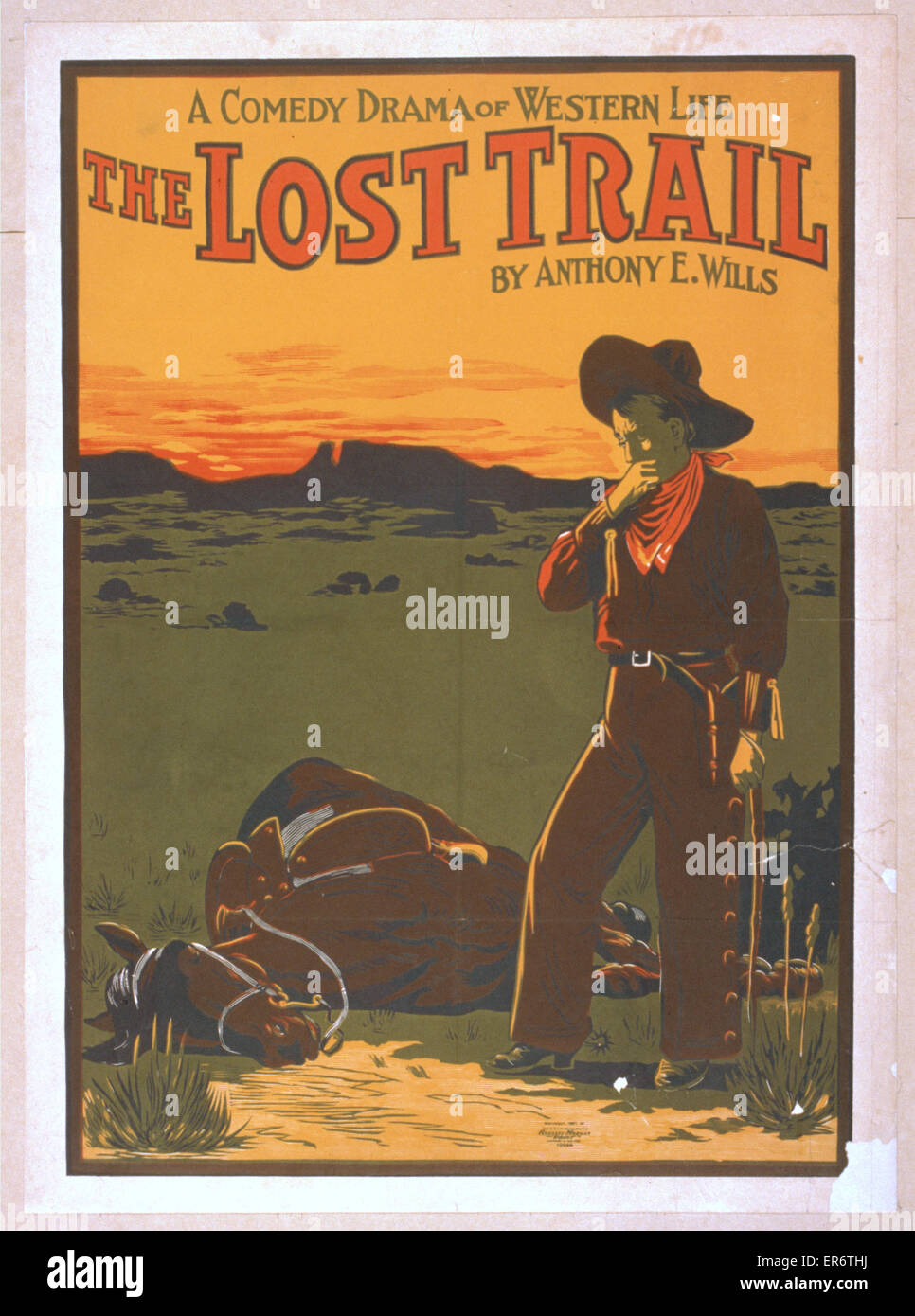A comedy drama of western life, The lost trail by Anthony E Stock Photo - Alamy