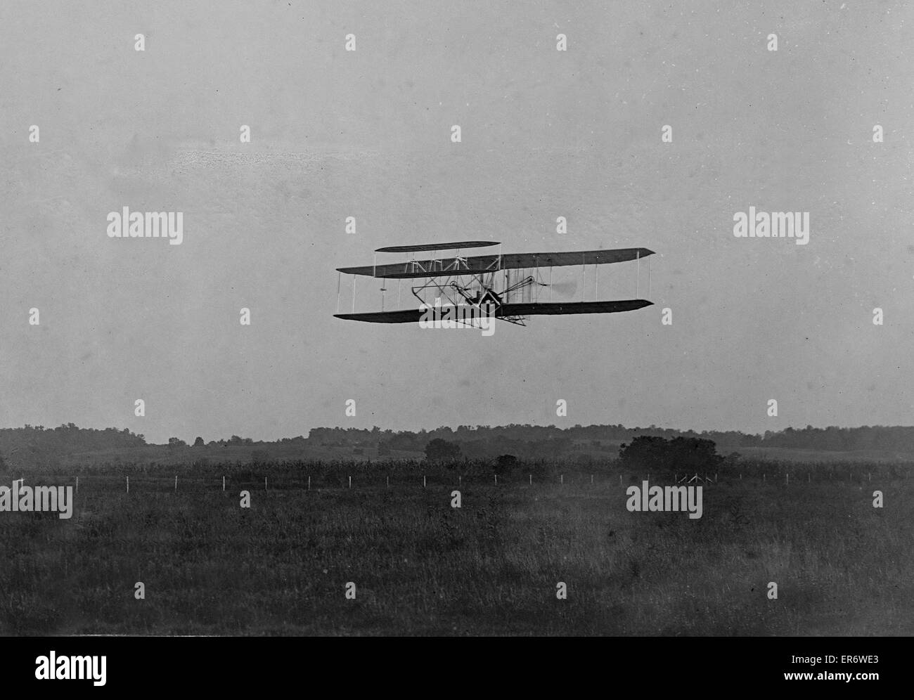 Flight 23: front view of the machine in flight to the right Stock Photo ...