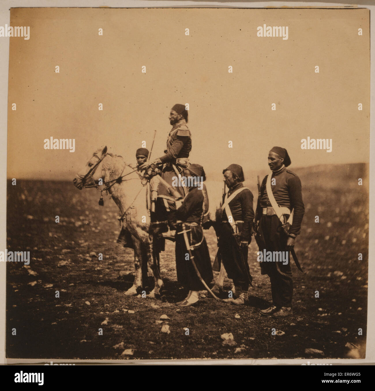 Ismail Pacha on horseback, with Turkish officers Stock Photo - Alamy