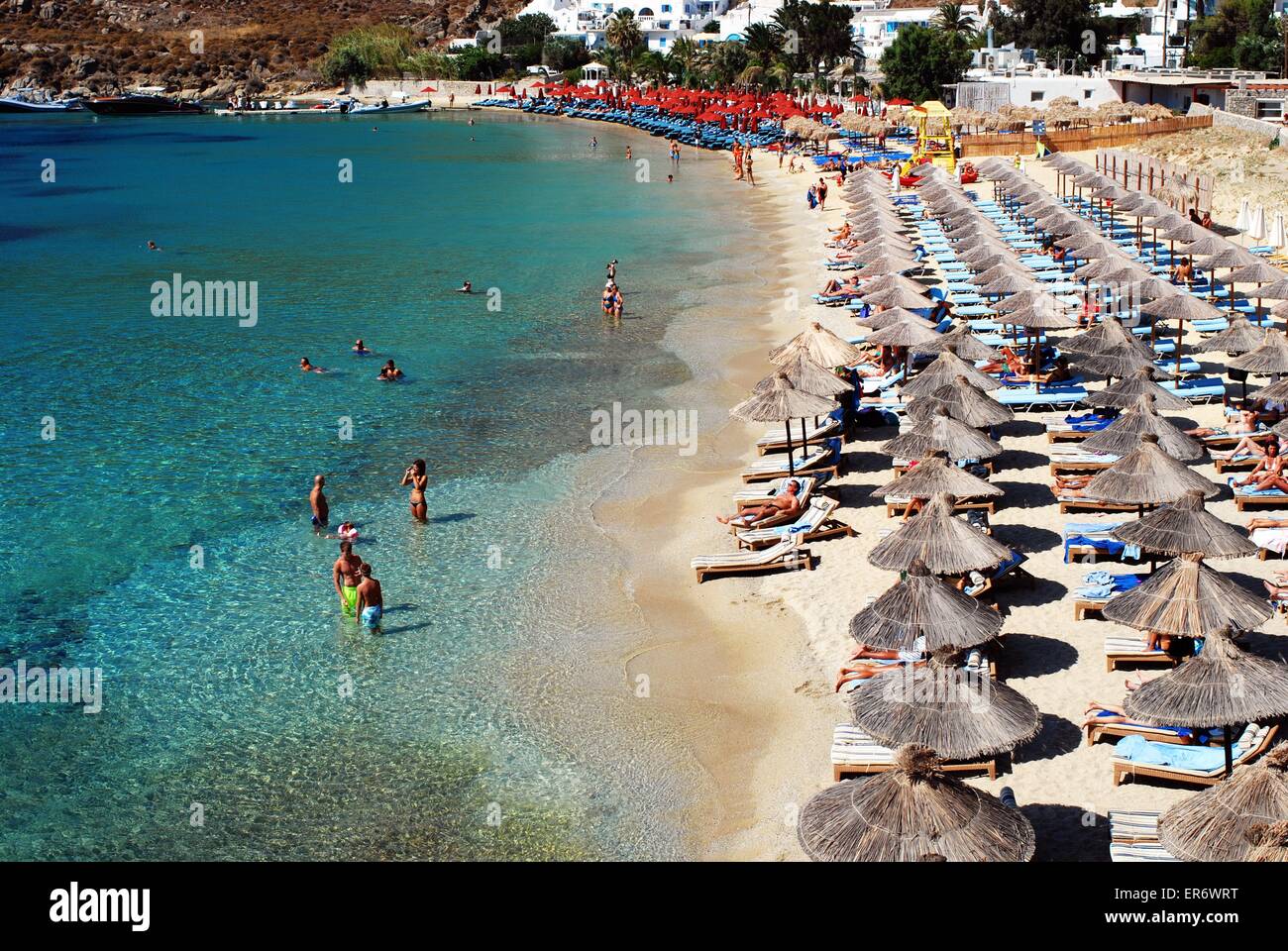 Psarrou Beach, Mykonos, Greece Stock Photo - Alamy