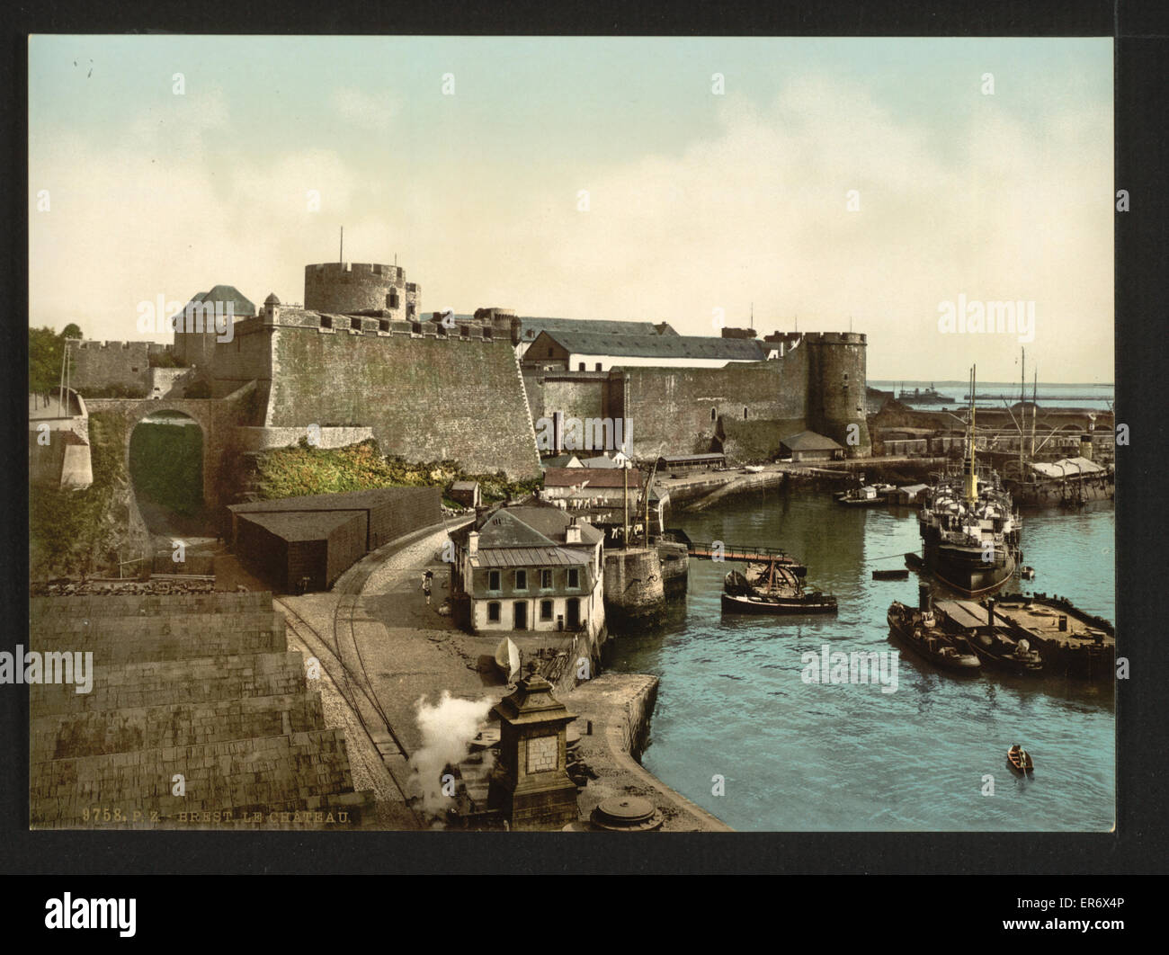 The Castle from swing bridge, Brest, France Stock Photo - Alamy