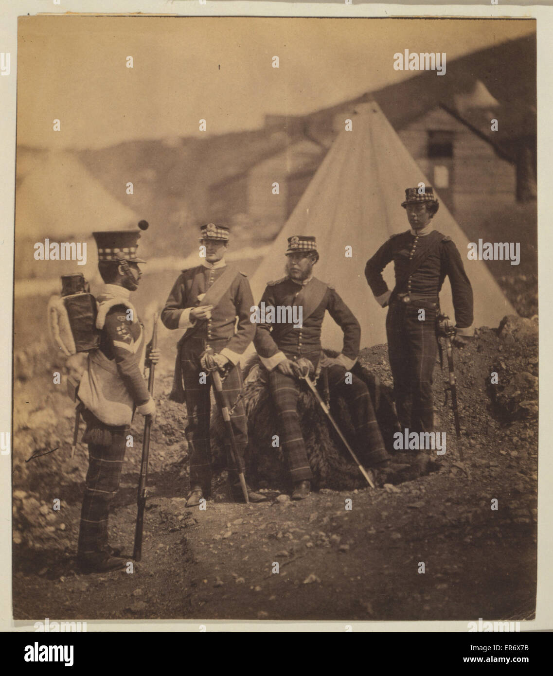 Group of the 71st Regiment with colour sergeant Stock Photo - Alamy