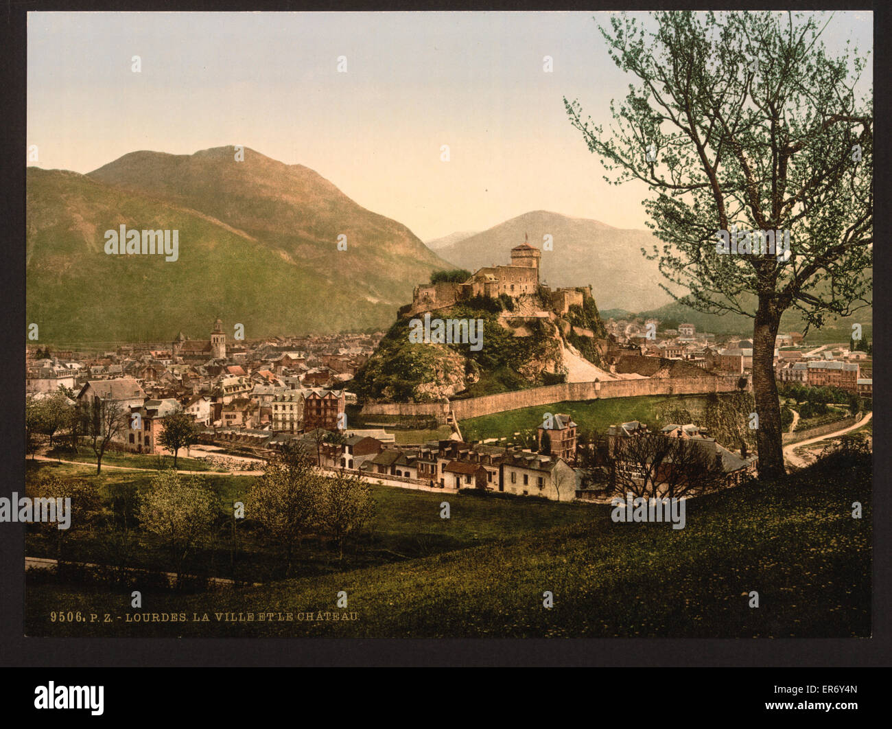 The city and the castle, Lourdes, Pyrenees, France Stock Photo - Alamy