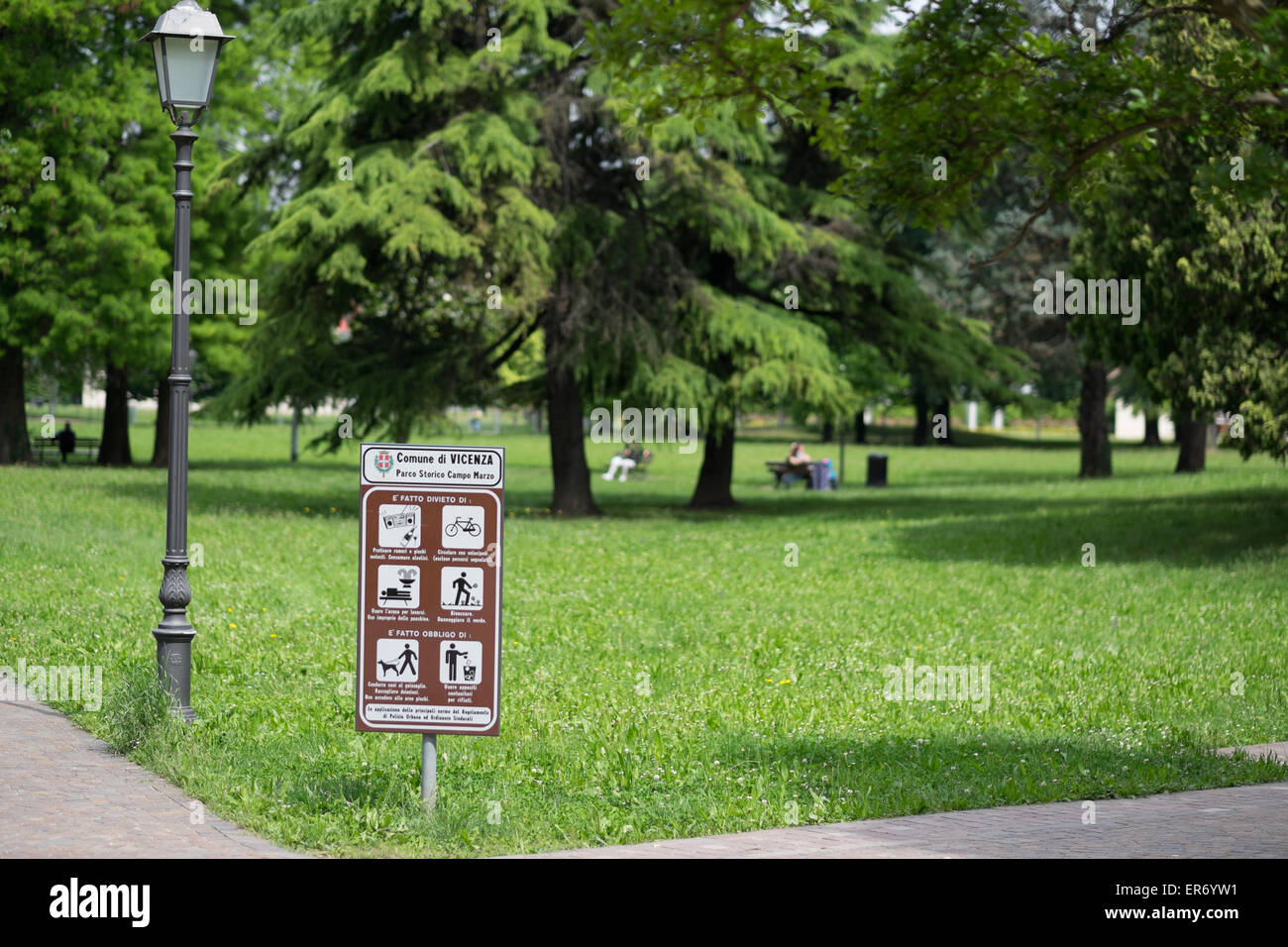 Campo Marzo, park in the the city center of Vicenza Italy Stock Photo ...