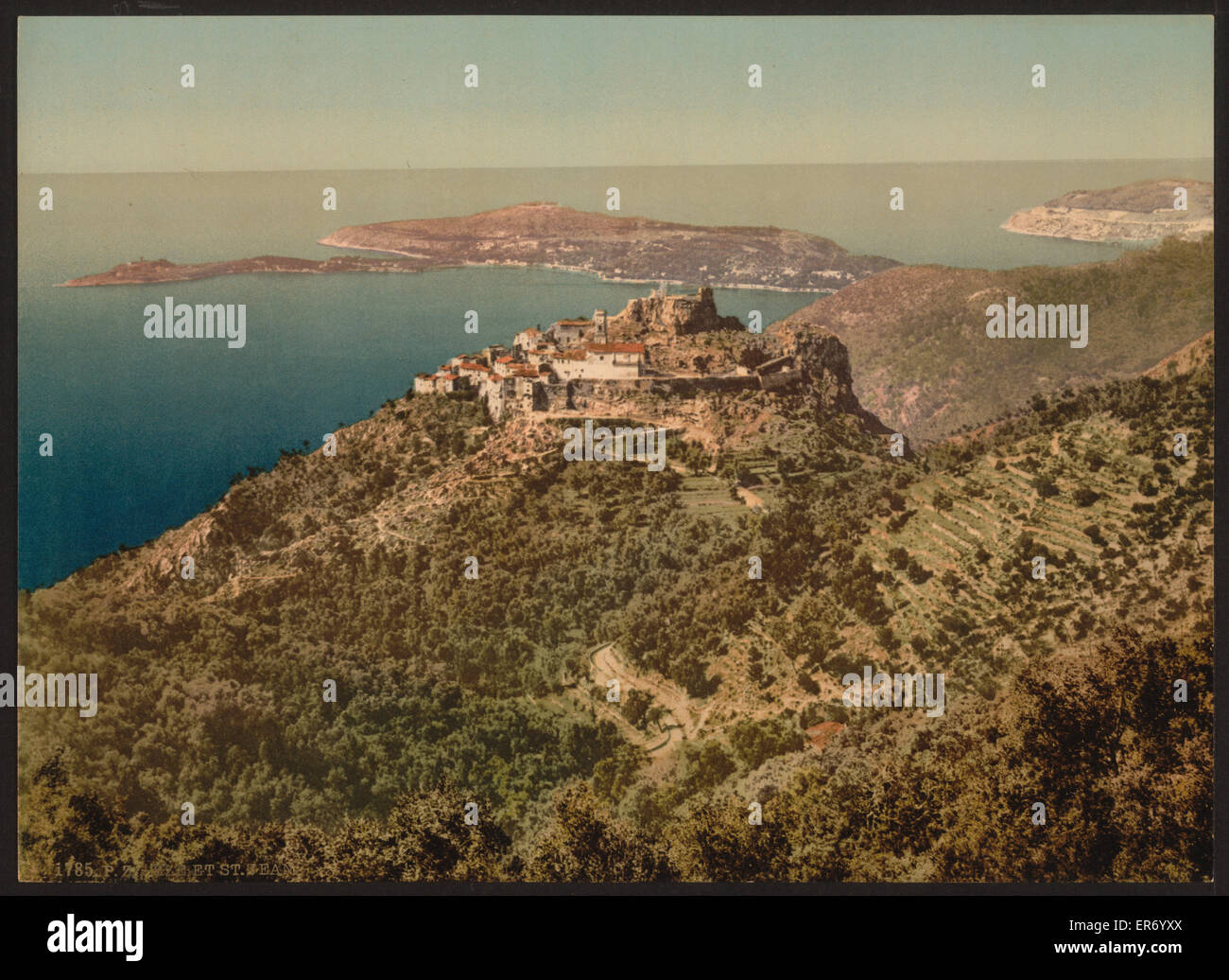 General view, Eze and St. Jean, Riviera Stock Photo - Alamy