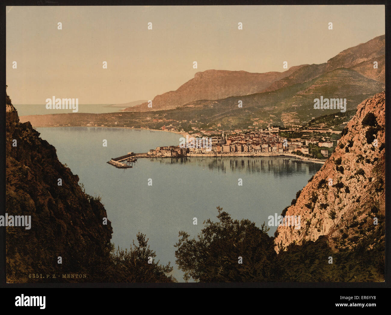 Seen from the cliffs, Mentone, Riviera Stock Photo - Alamy