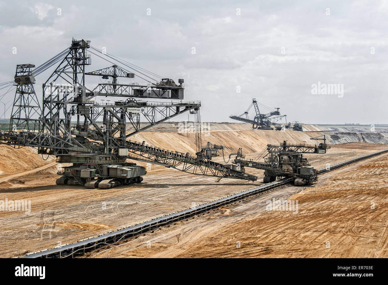 Brown coal mining Garzweiler in North Rhine Westphalia, Germany Stock ...