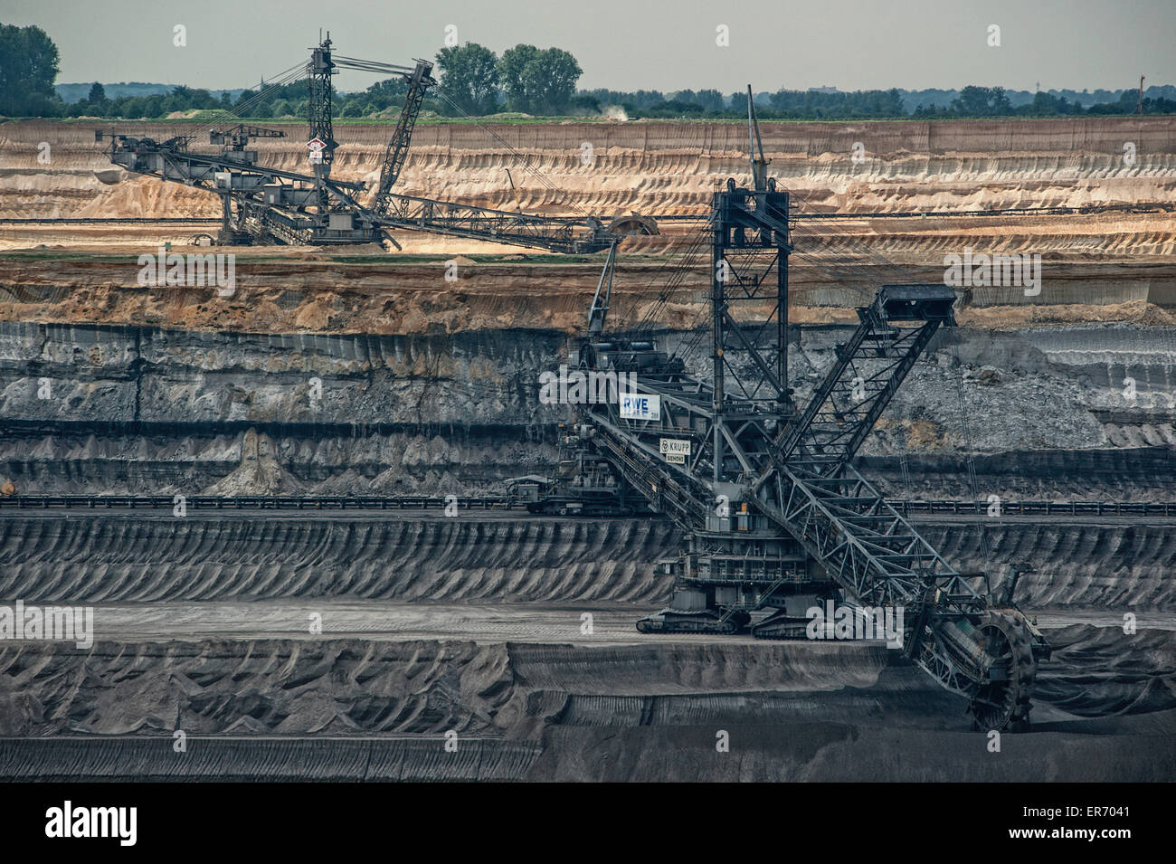 Brown coal mining Garzweiler in North Rhine Westphalia, Germany Stock ...